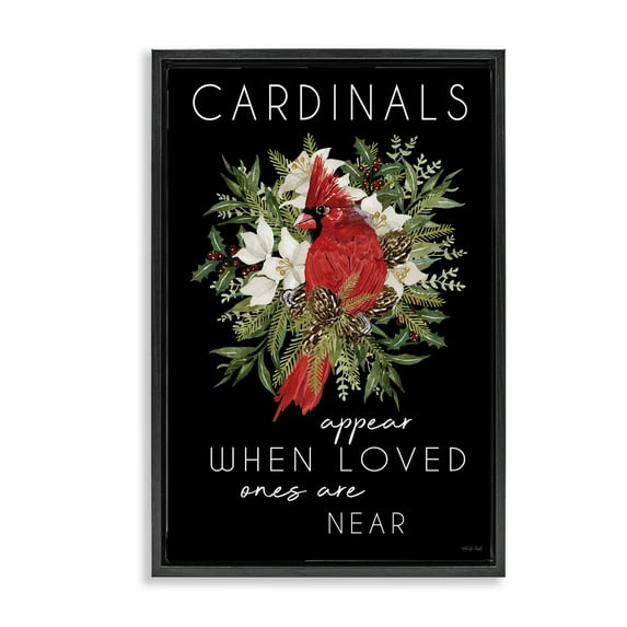Cardinals Appear Seasonal Sentiment Black Framed Floater Canvas Wall ...
