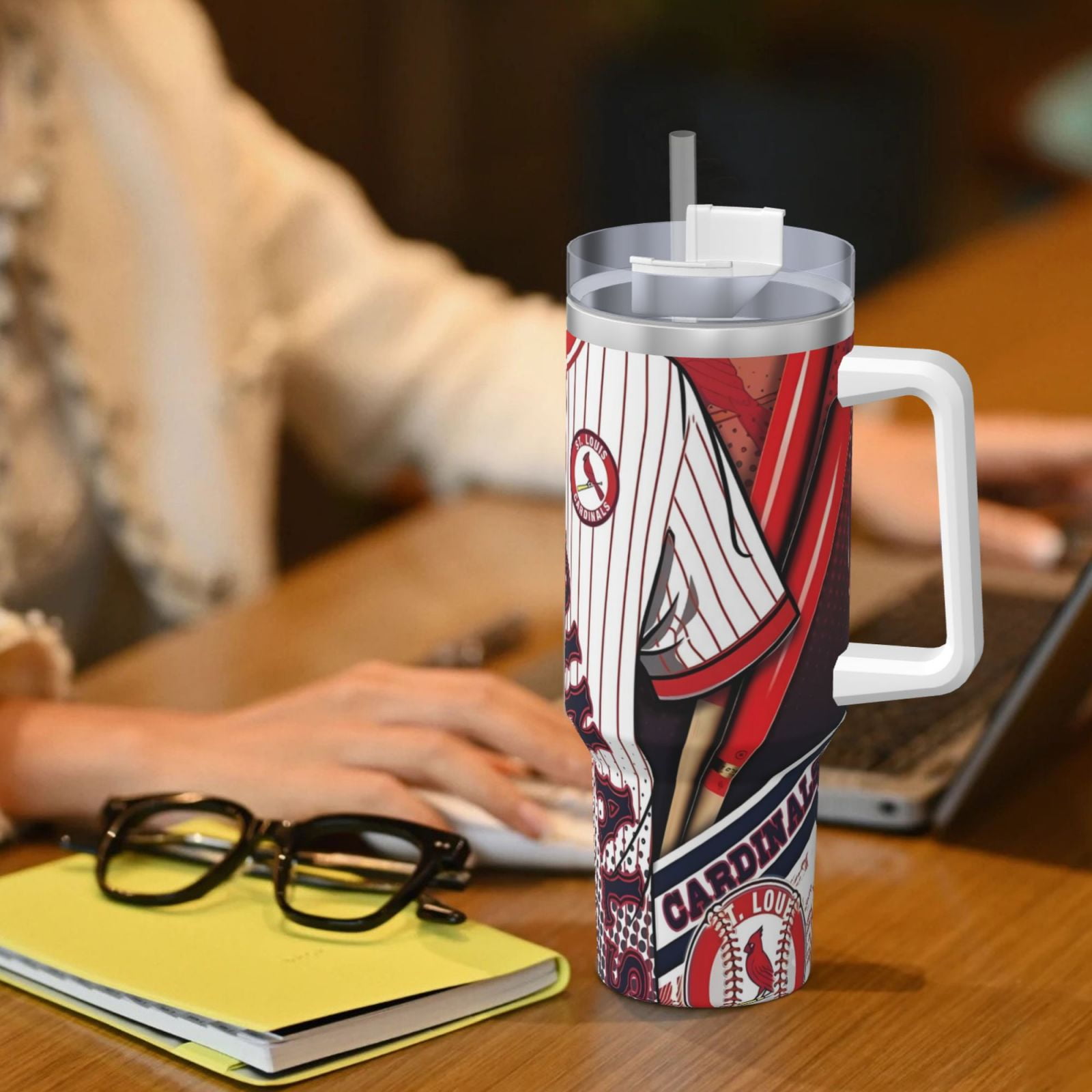 Cardinals Baseball Team Custom 40 Ounces Ice Cup with Handle Lid and ...