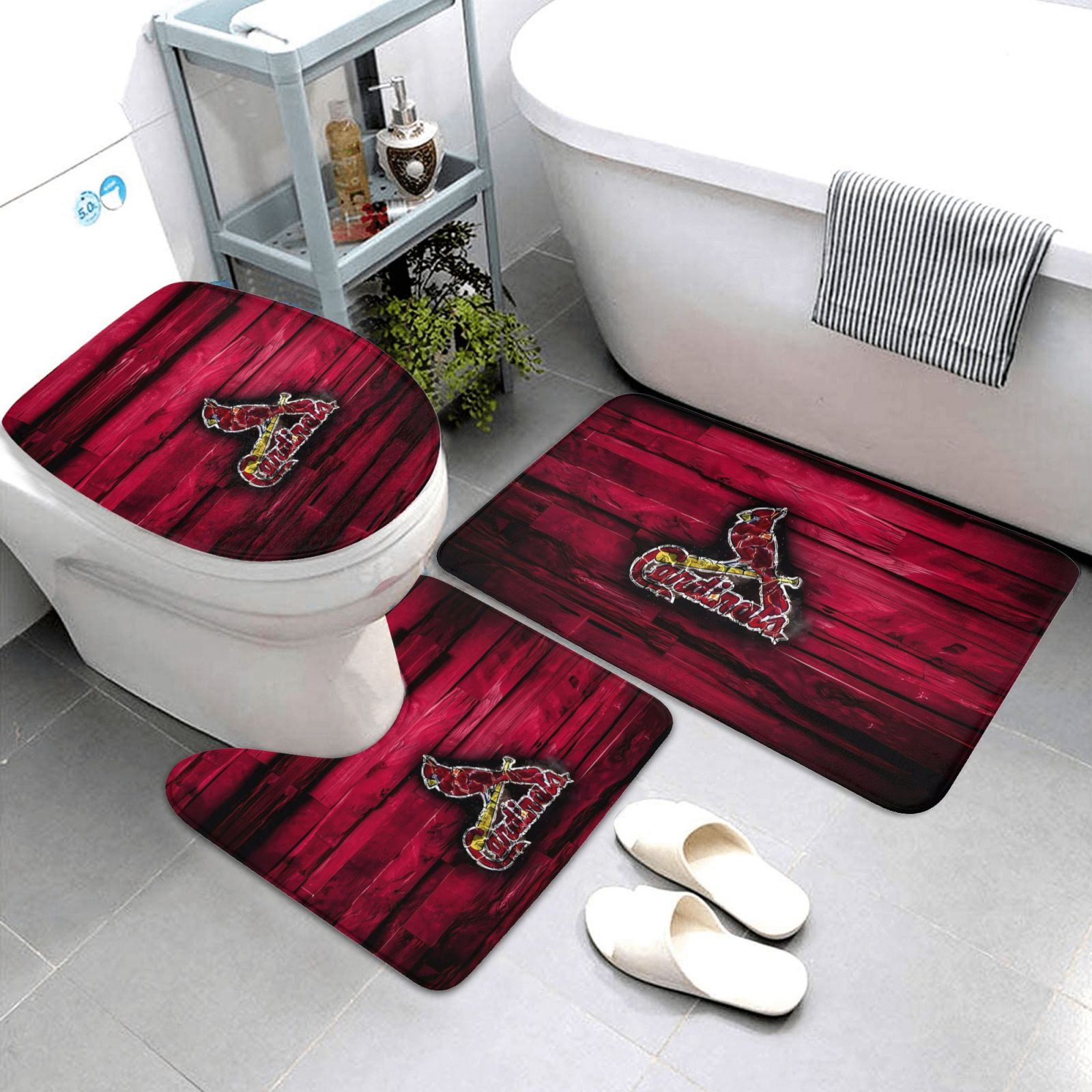 Cardinals Baseball Team Custom Luxury Flannel Bathroom Rug Set of 3 ...