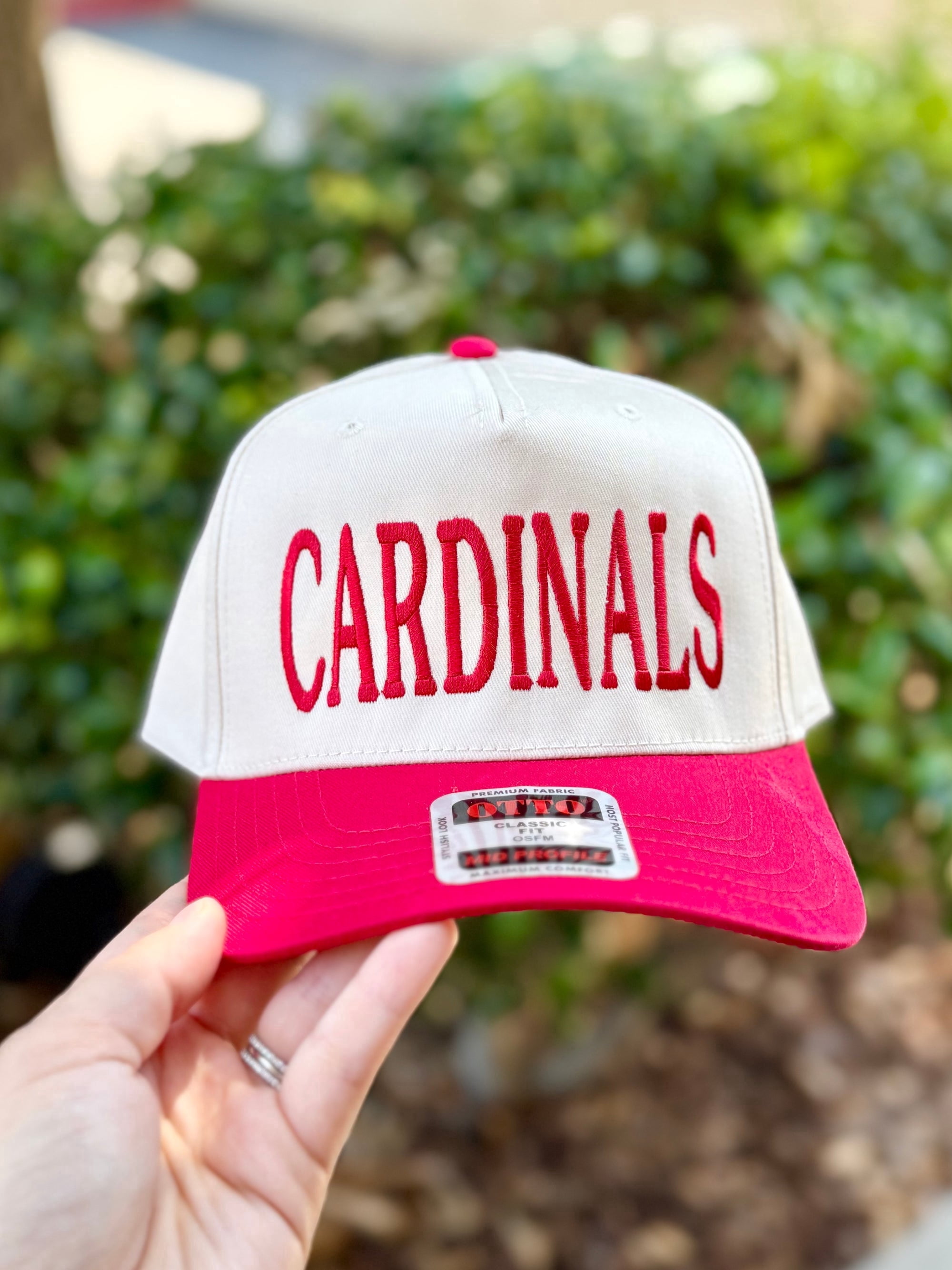 Cardinals Bird Inspired Embroidered 5 Panel Hat Red Team Spirit Sports ...