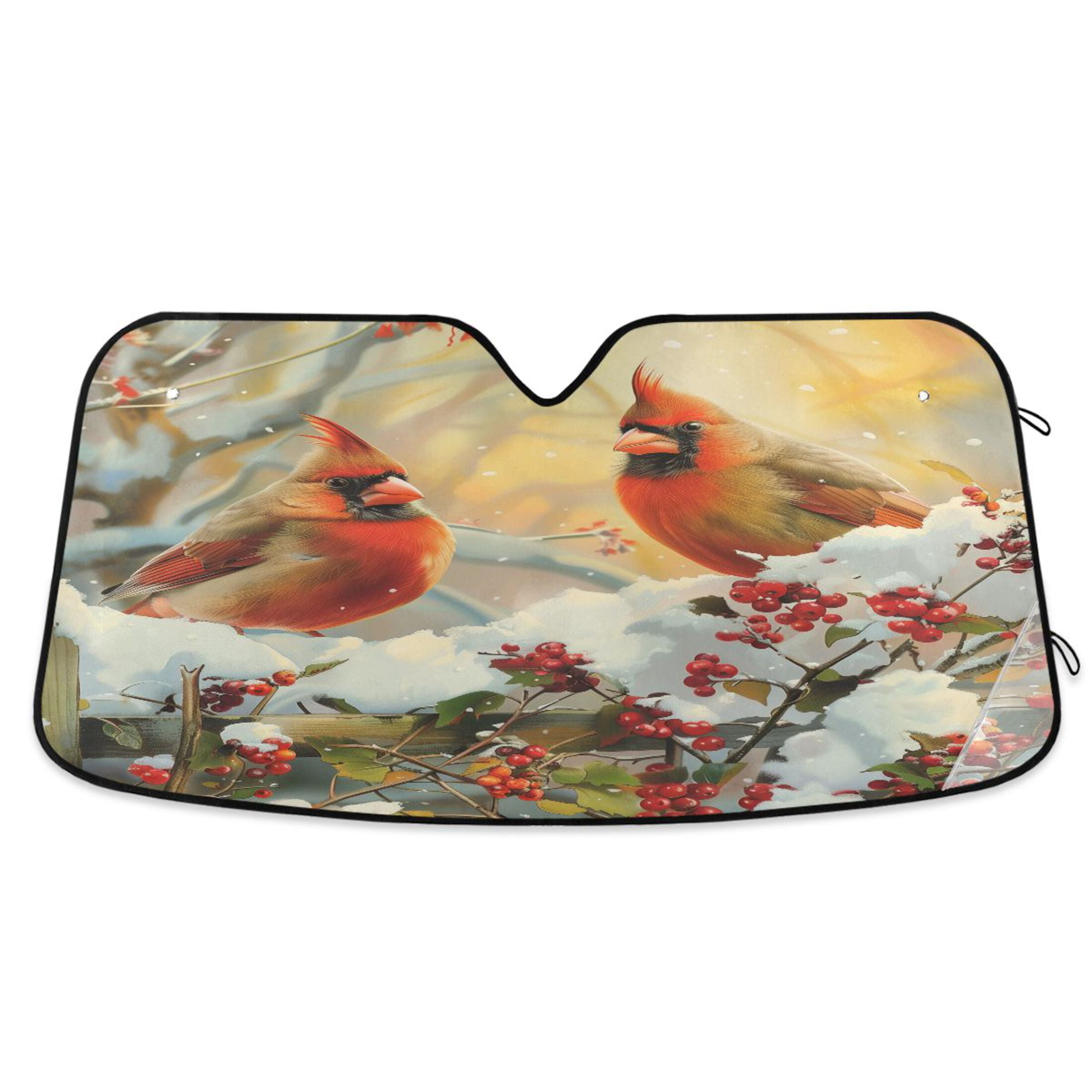 Cardinals Bird on Garden Fence Car Windshield Sun Shade Foldable Car ...