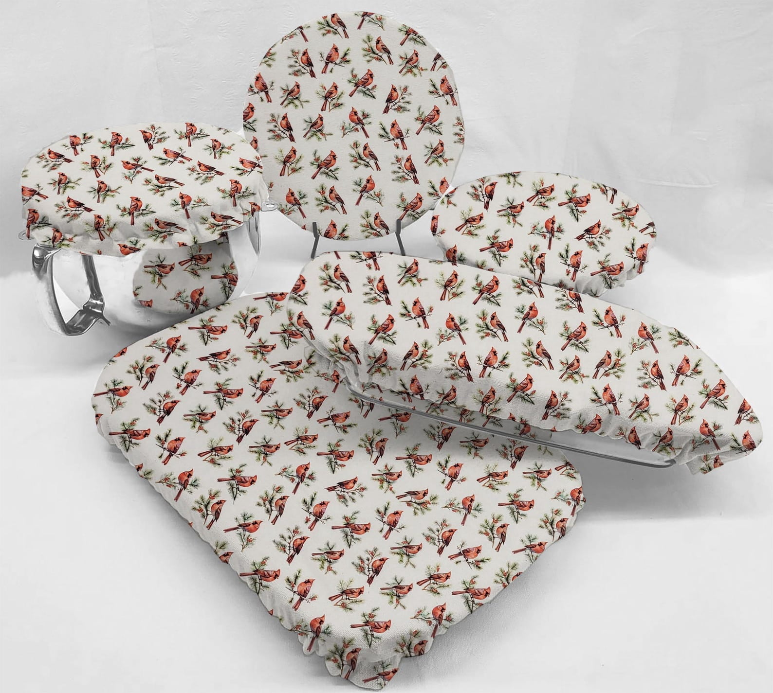 Cardinals Birds & Berries Reusable Fabric Bowl and Casserole Pan Covers ...