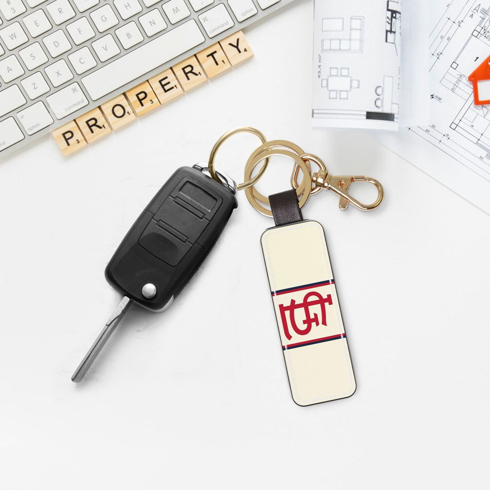 Cardinals Custom Leather Car Keychains, Game Day Baseball Team Themed ...