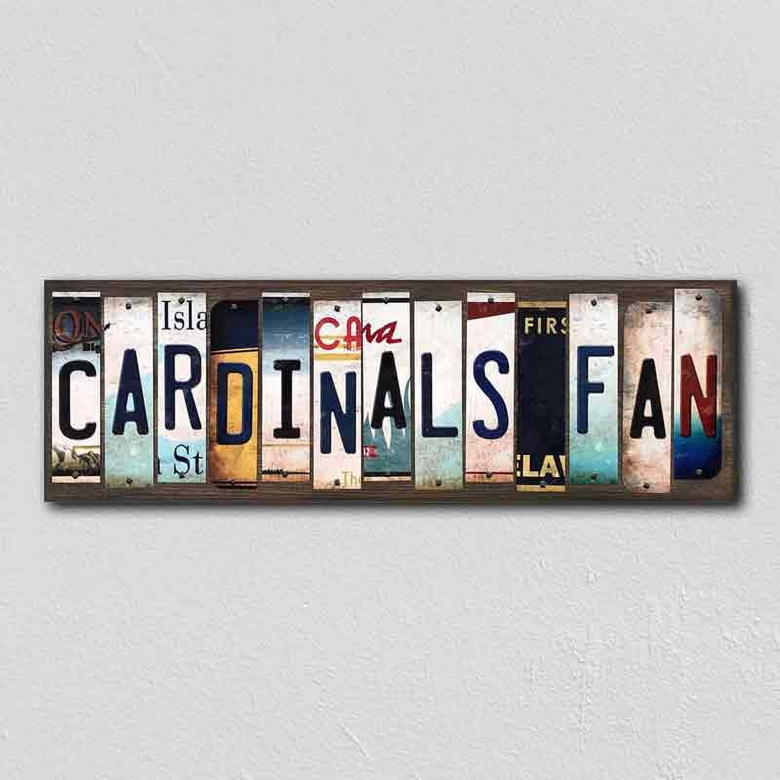 Cardinals Fan License Plate Tag Strips Novelty Wood Signs WS-395 8" x ...