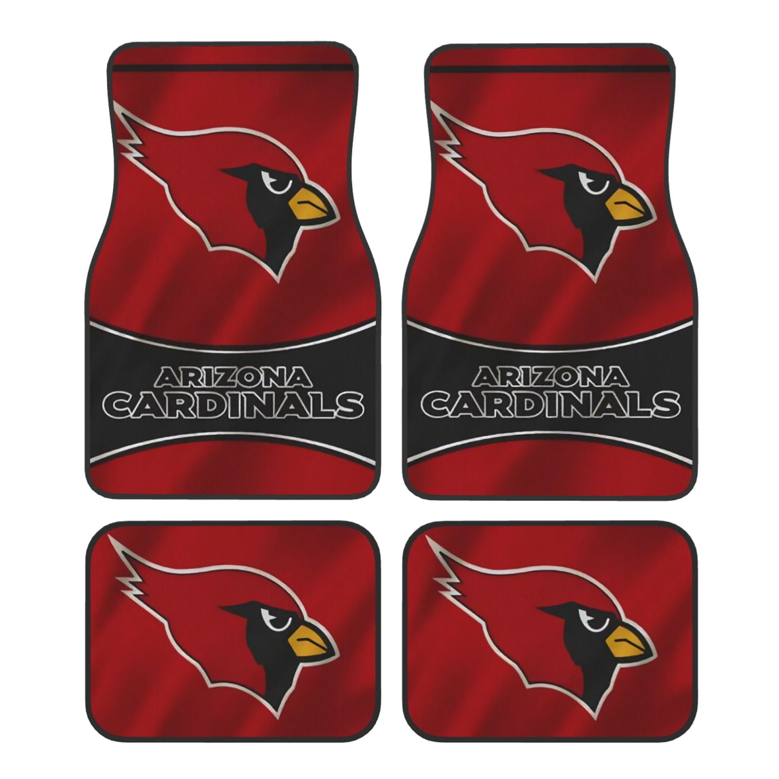 Cardinals Football Team Car Mats Four-Piece Set, Crystal Velvet Car ...