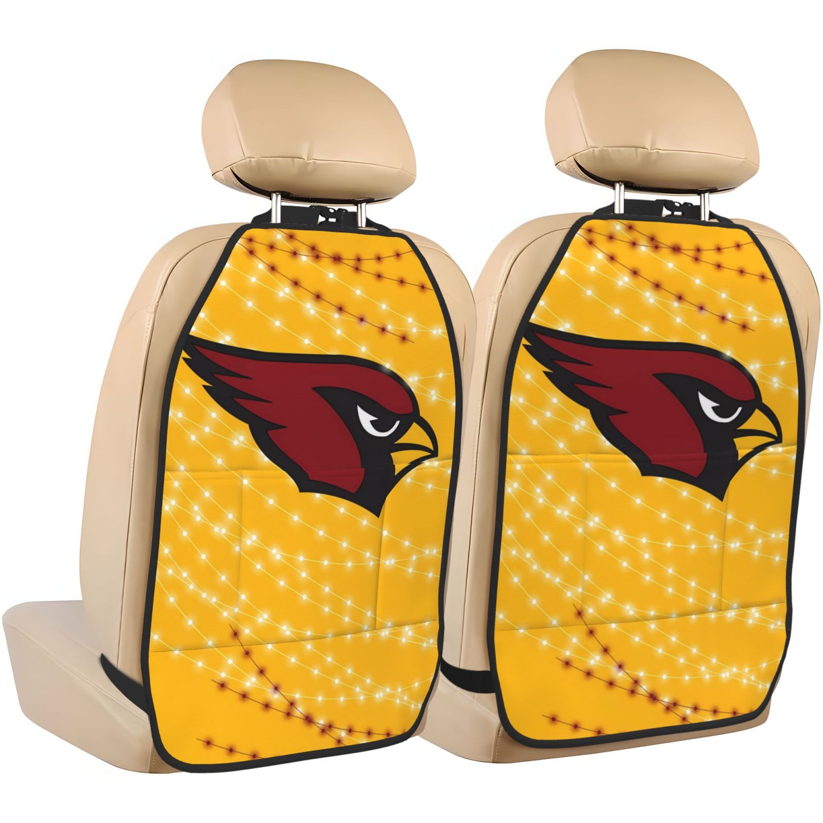 Cardinals Football Team Car Seat Anti-Kick Storage Pad 2 Pack Car Back ...