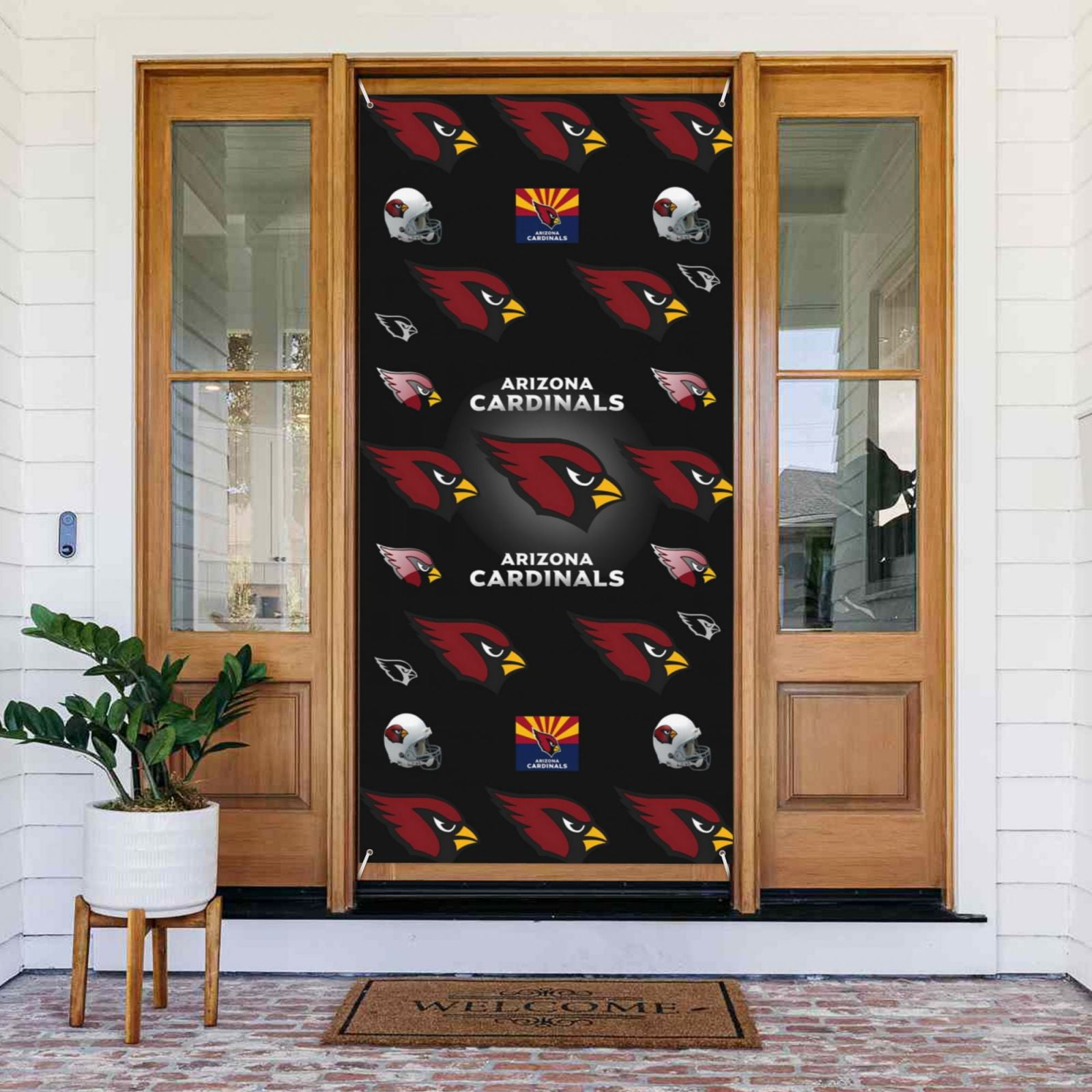 Cardinals Football Team Door Decor Banner, Custom Team Fan Porch Sign ...