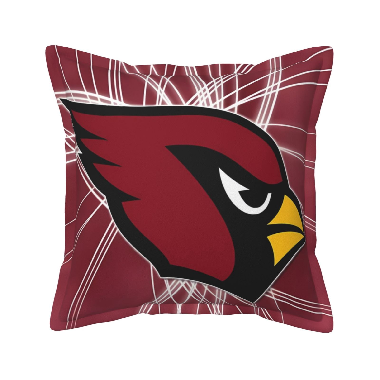 Cardinals Football Team Faux Leather Throw Pillow Cover, 18 x 18 Inch ...