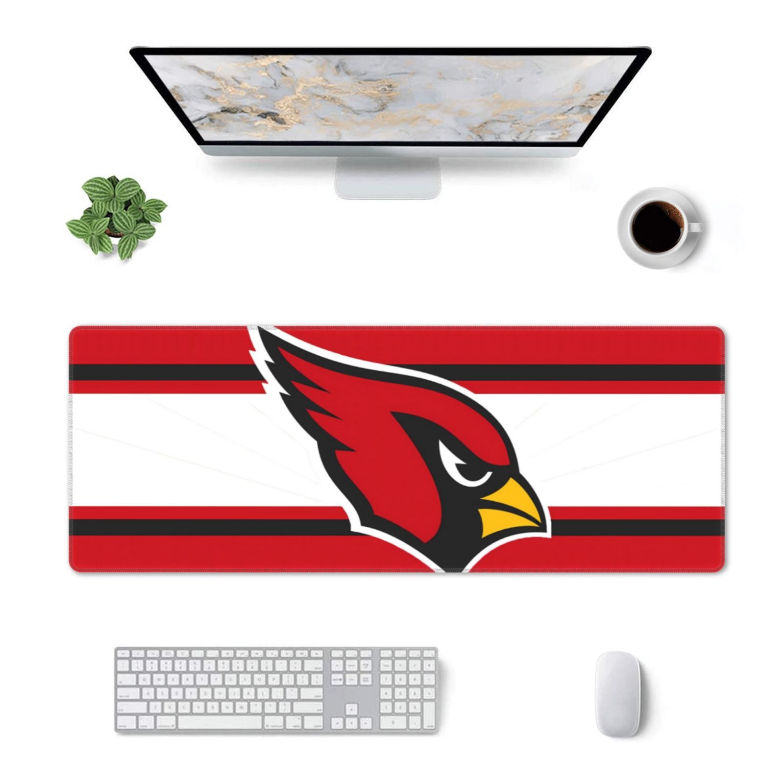 Cardinals Football Team Pattern Oversized Rubber Keyboard Pad 12x31.5 ...