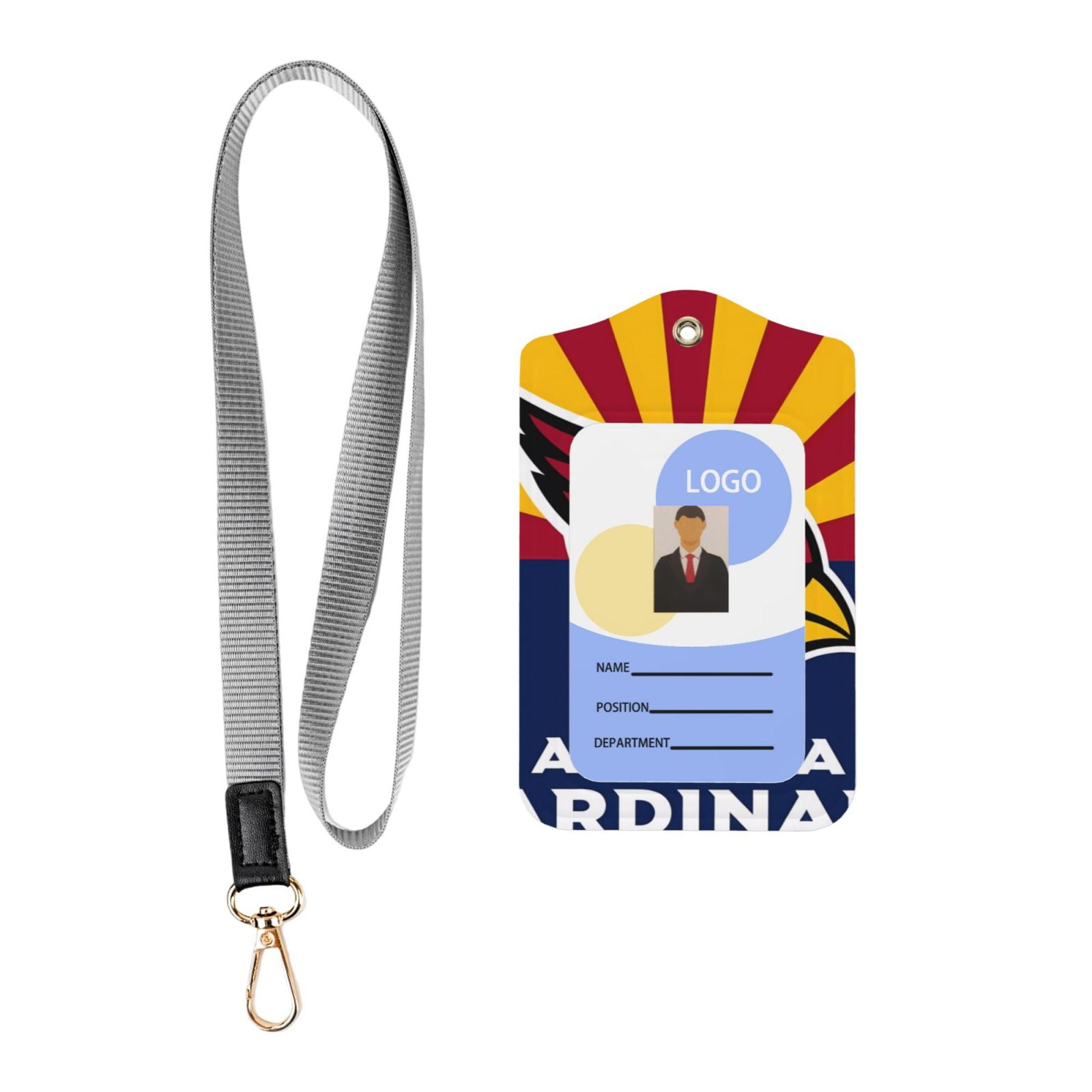 Cardinals Hard Plastic ID Card Holder with Clear Window for Office ...