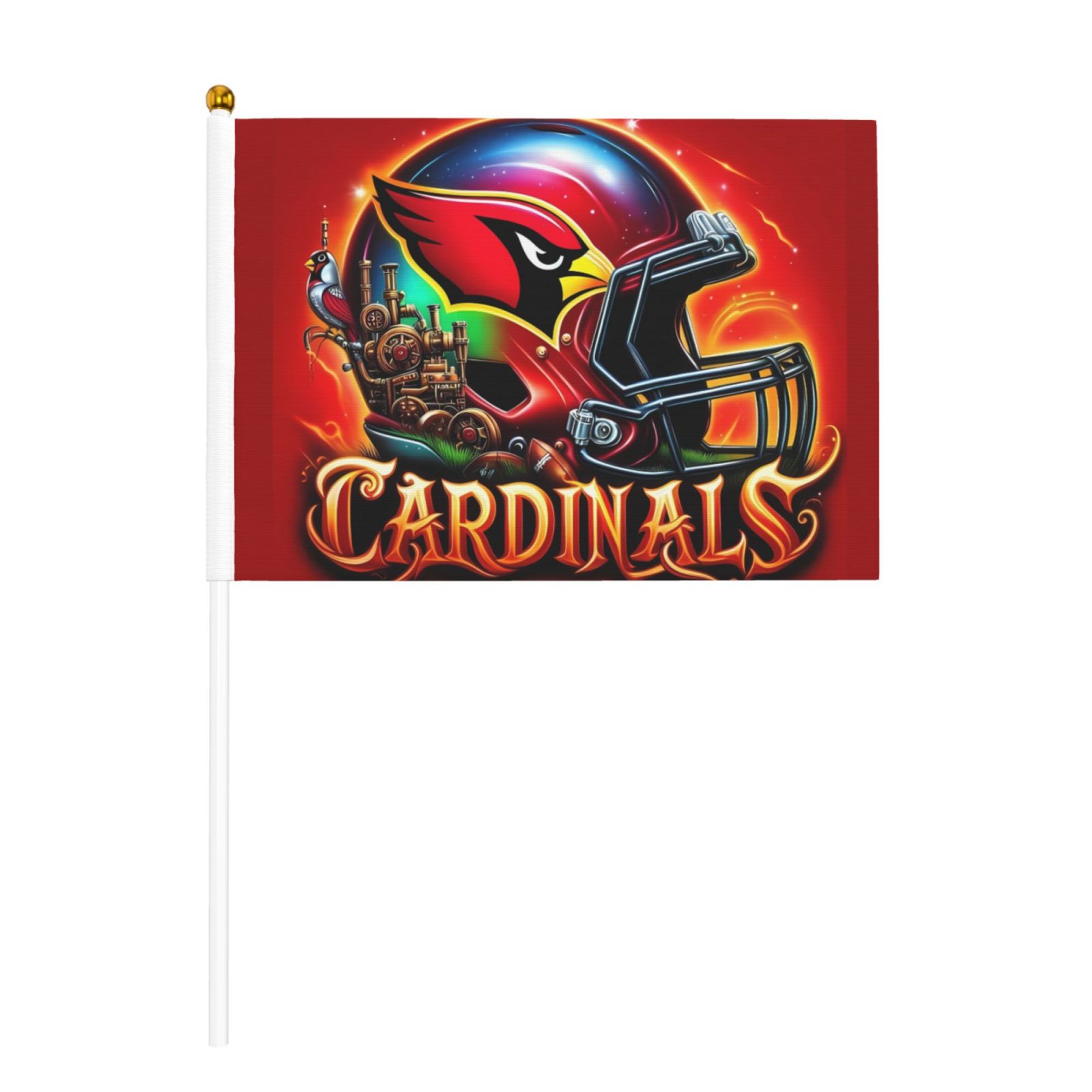 Cardinals Logo Printing Handheld Flag 6 Piece 5.5x8.2in Double Sided ...