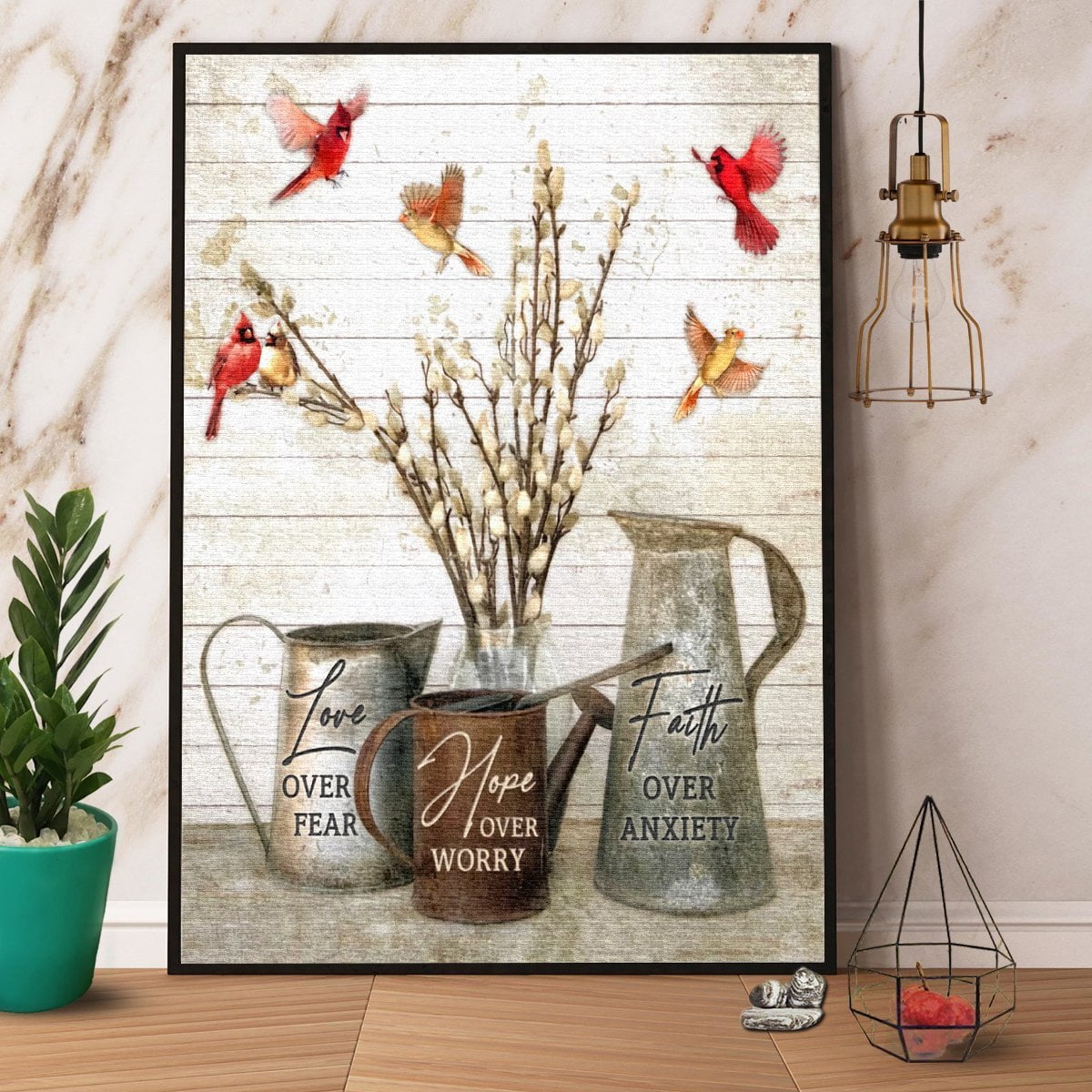 Cardinals Love Hope Faith Satin Poster Wall Art Decor 11 x 17 Inch ...