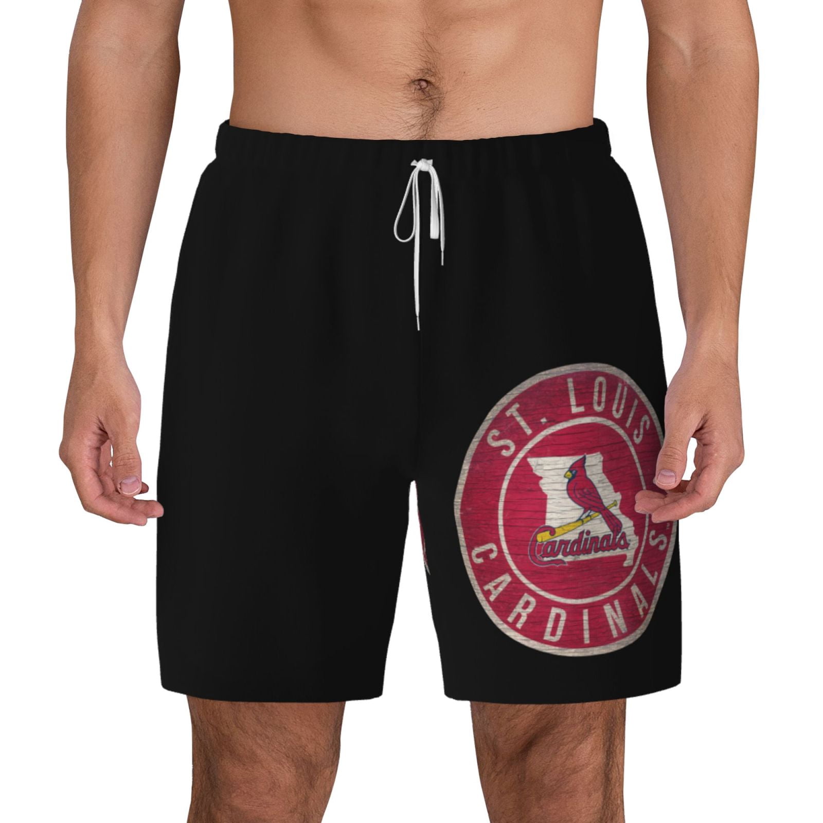 Cardinals Men's Double-layer Beach Shorts Quick Dry Dive Swim ...