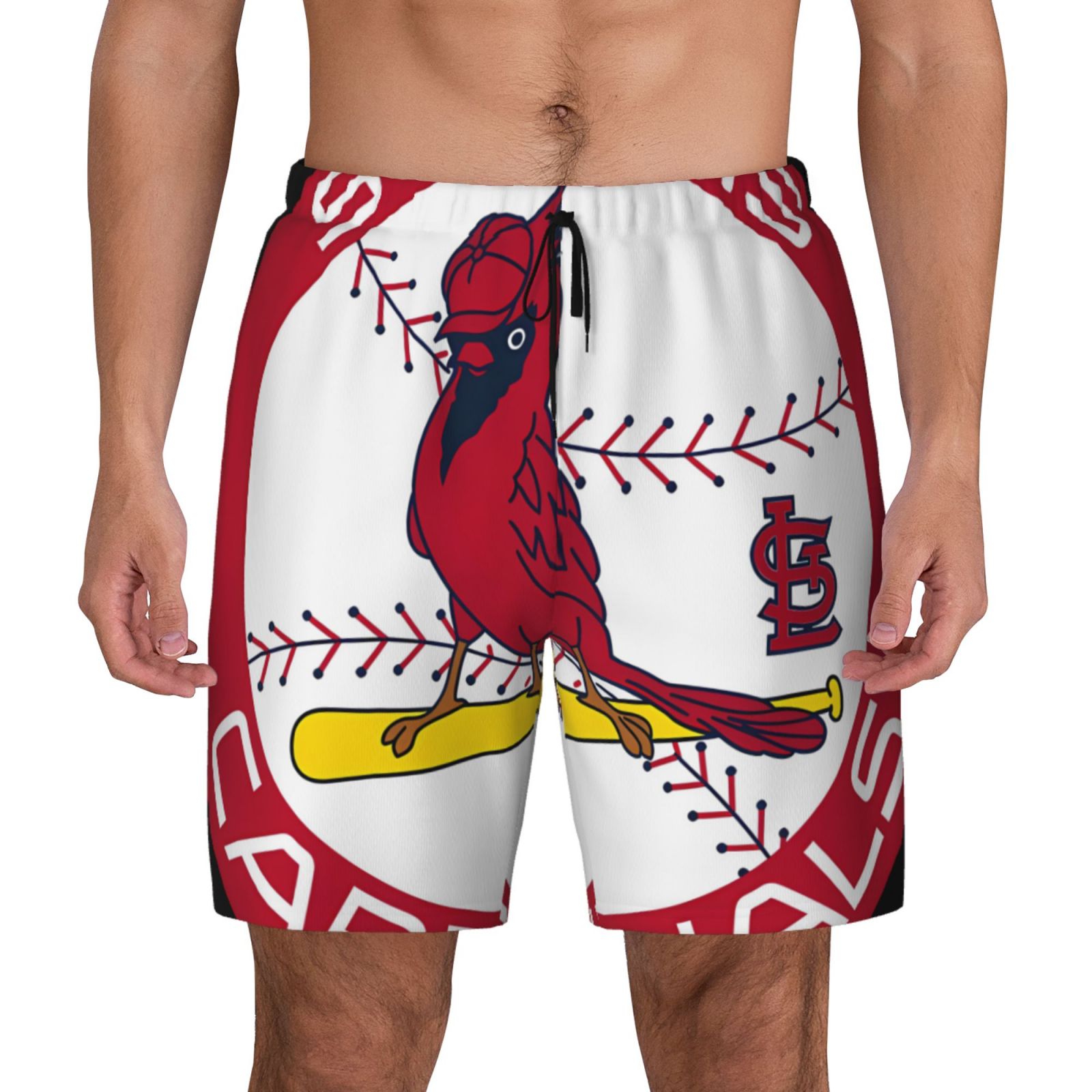 Cardinals Men's Double-layer Beach Shorts Quick Dry Dive Swim ...