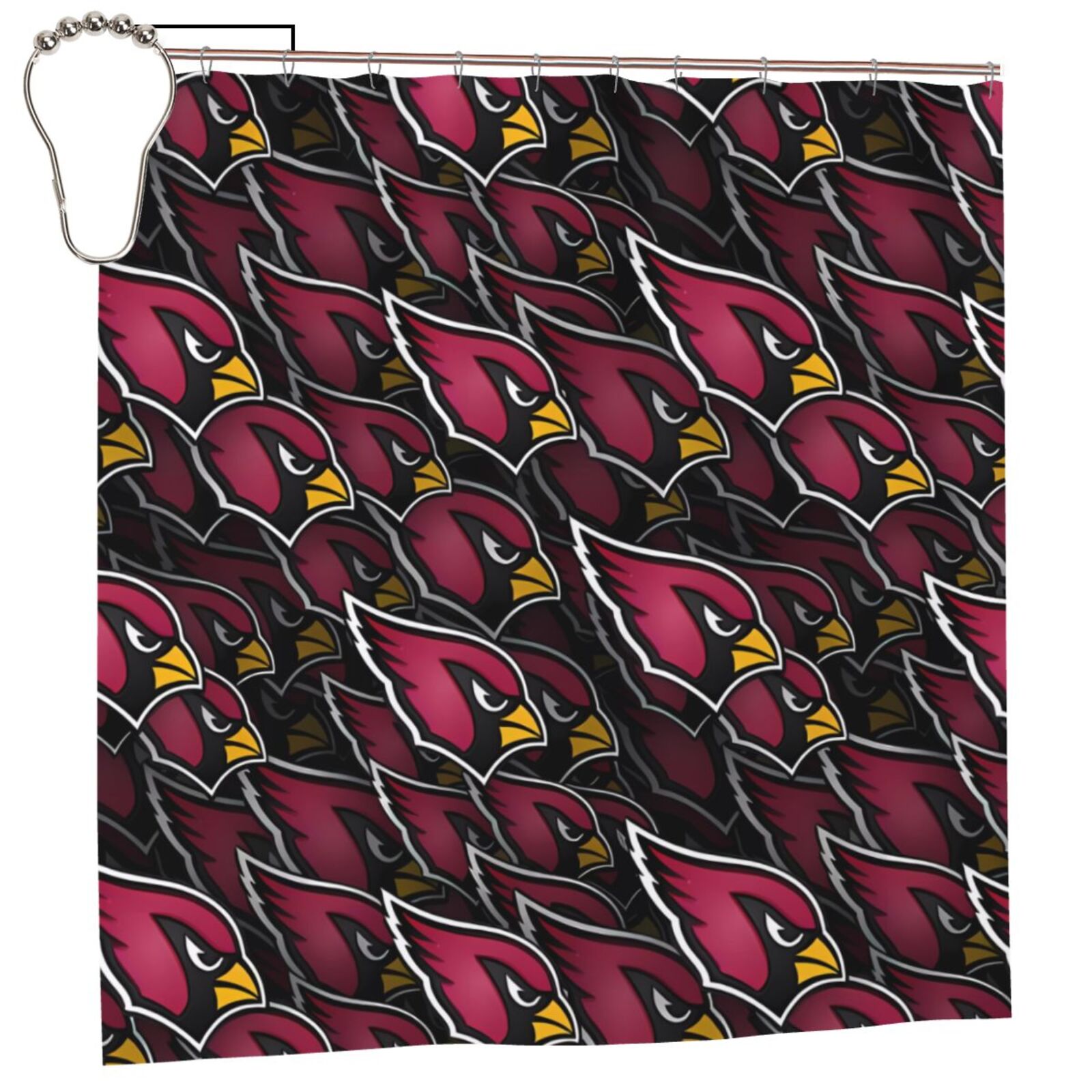Cardinals Shower Curtain 72x72in Football Team Vintage Waterproof ...