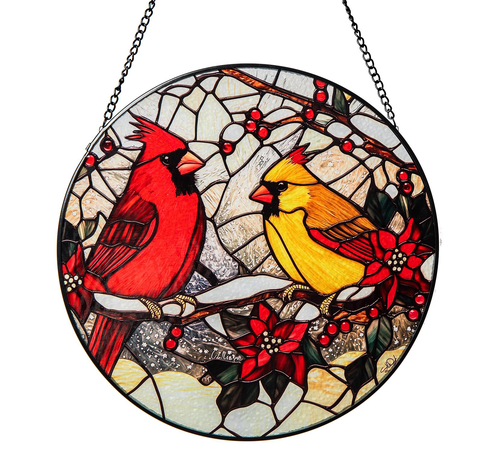 Cardinals Suncatchers for Windows Hanging Kit, Beauty and Vibrant ...