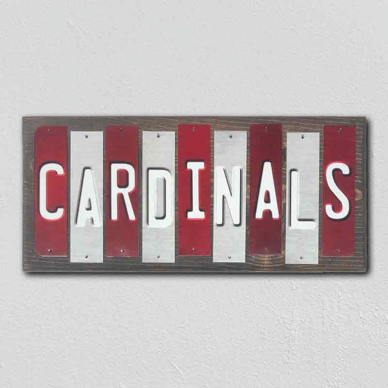 Cardinals Team Colors Baseball Fun Strips Novelty Wood Sign WS-600 8" x ...