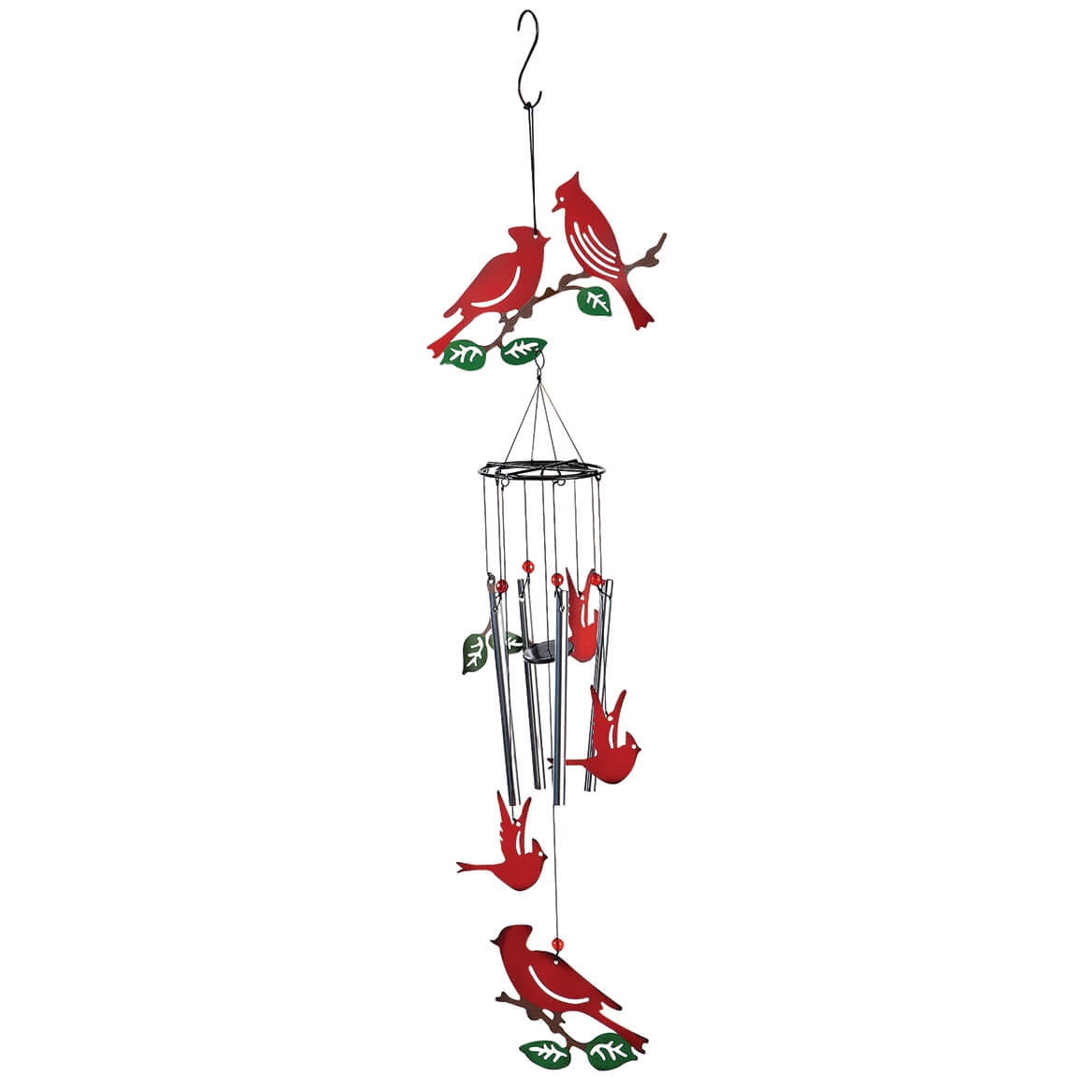 Cardinals Wind Chime - Handcrafted Metal Chime Featuring Red Cardinals ...