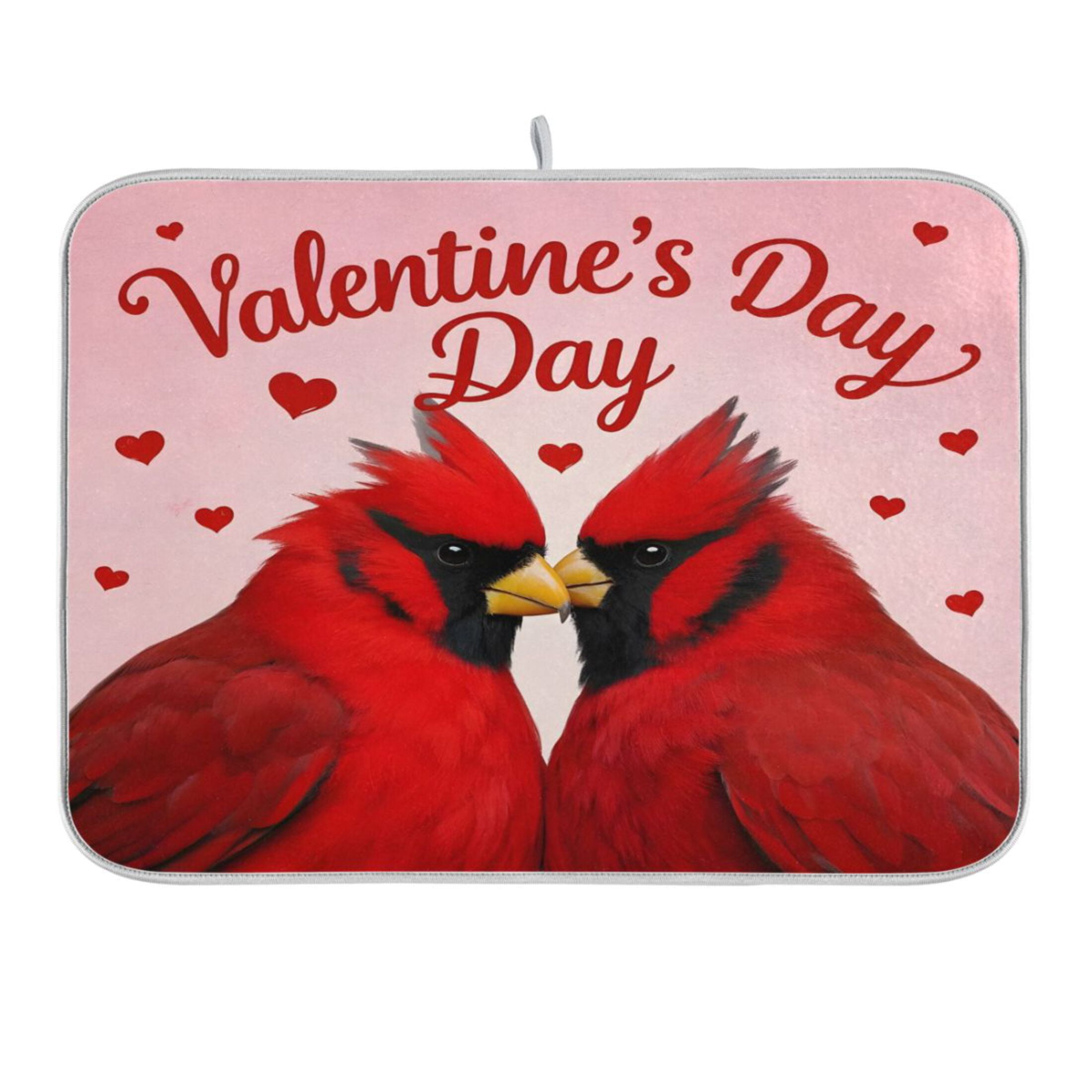 Cardinals in Love Drying Mat for Kitchen Counter 18x24 In Absorbent Microfiber Reversible Mats ...