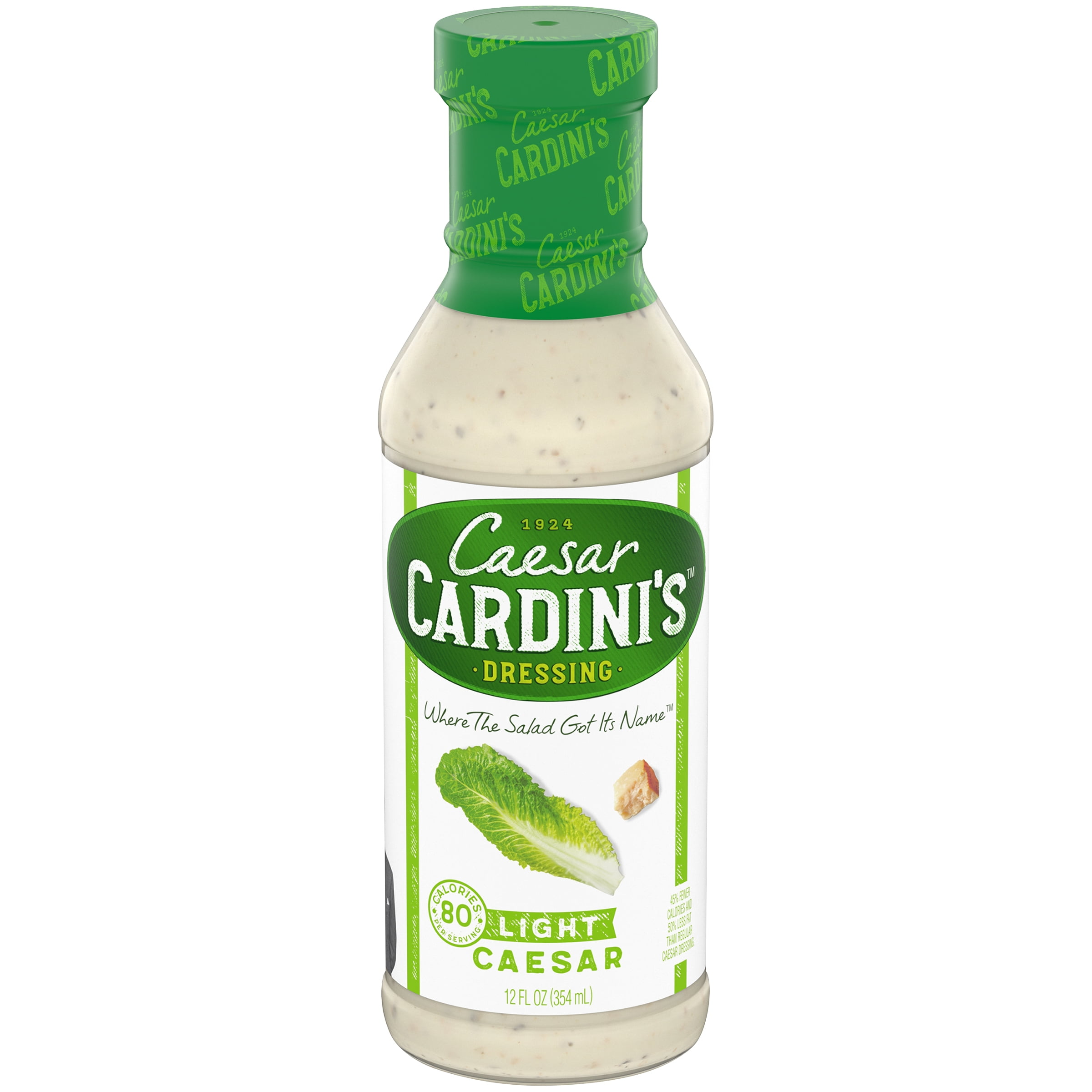 Cardini's Light Caesar Salad Dressing, Creamy Low Calorie, 12 oz Bottle ...