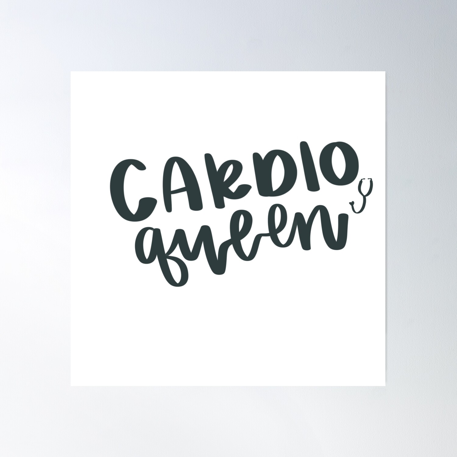Cardio Queen ? Poster Wall Art, Modern Wall Decor, 30x30 UNFRAMED ...