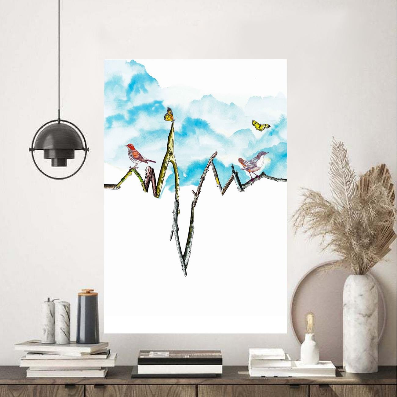 Cardiology And Bird And Butterfly Poster 24 x 36 Inch Poster - Walmart.com
