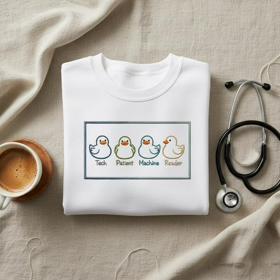 Cardiology Duck Team Embroidered Sweatshirt, Tech Patient Machine ...