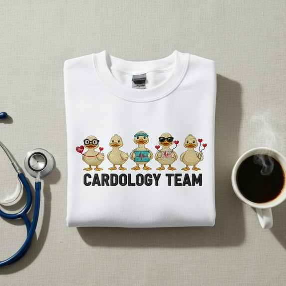 Cardiology Team Duck Embroidered Sweatshirt, Cardiac Nurse Gift ...