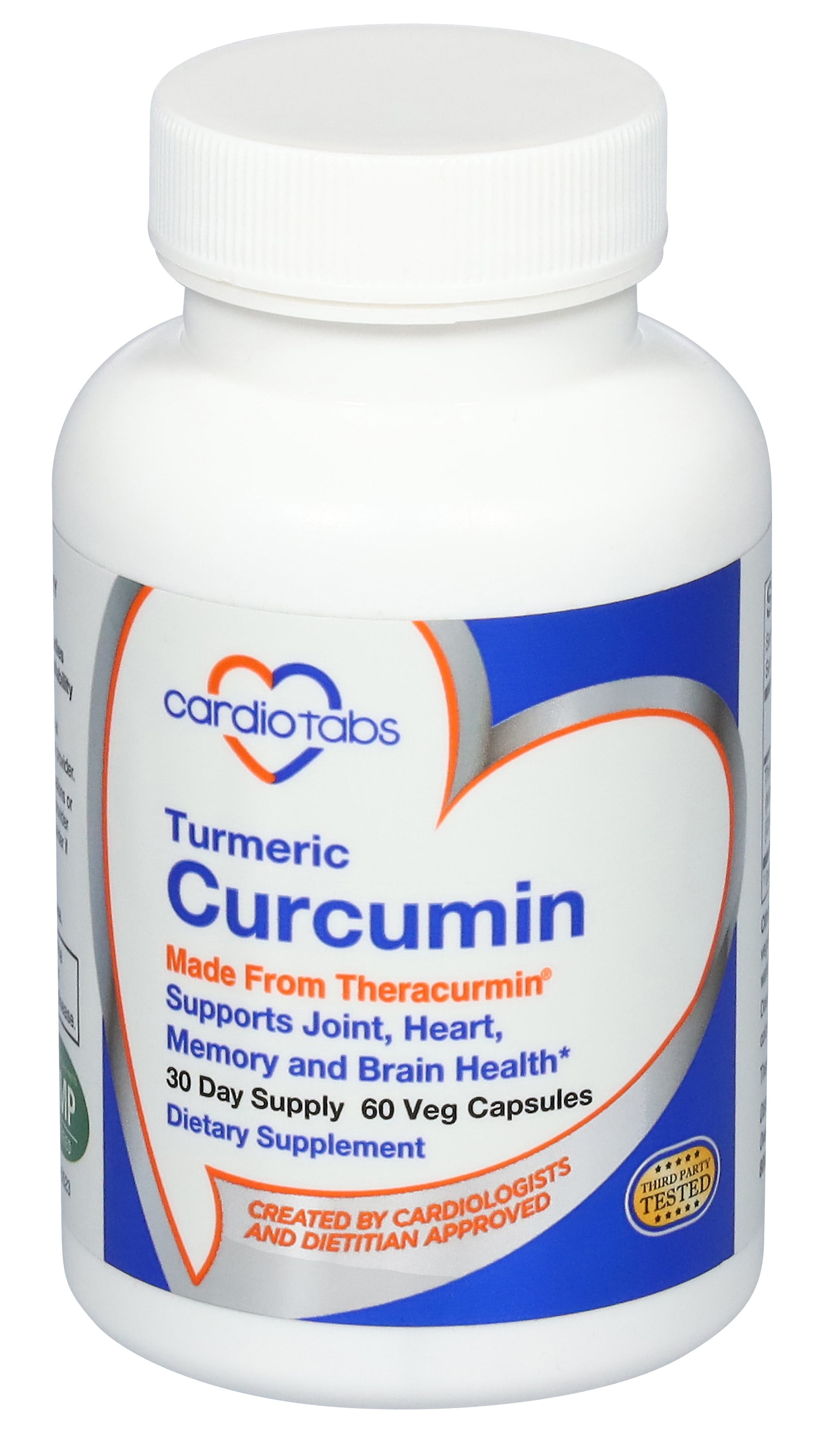 Cardiotabs Curcumin Supplement with High Absorption THERACURMIN - 600 ...
