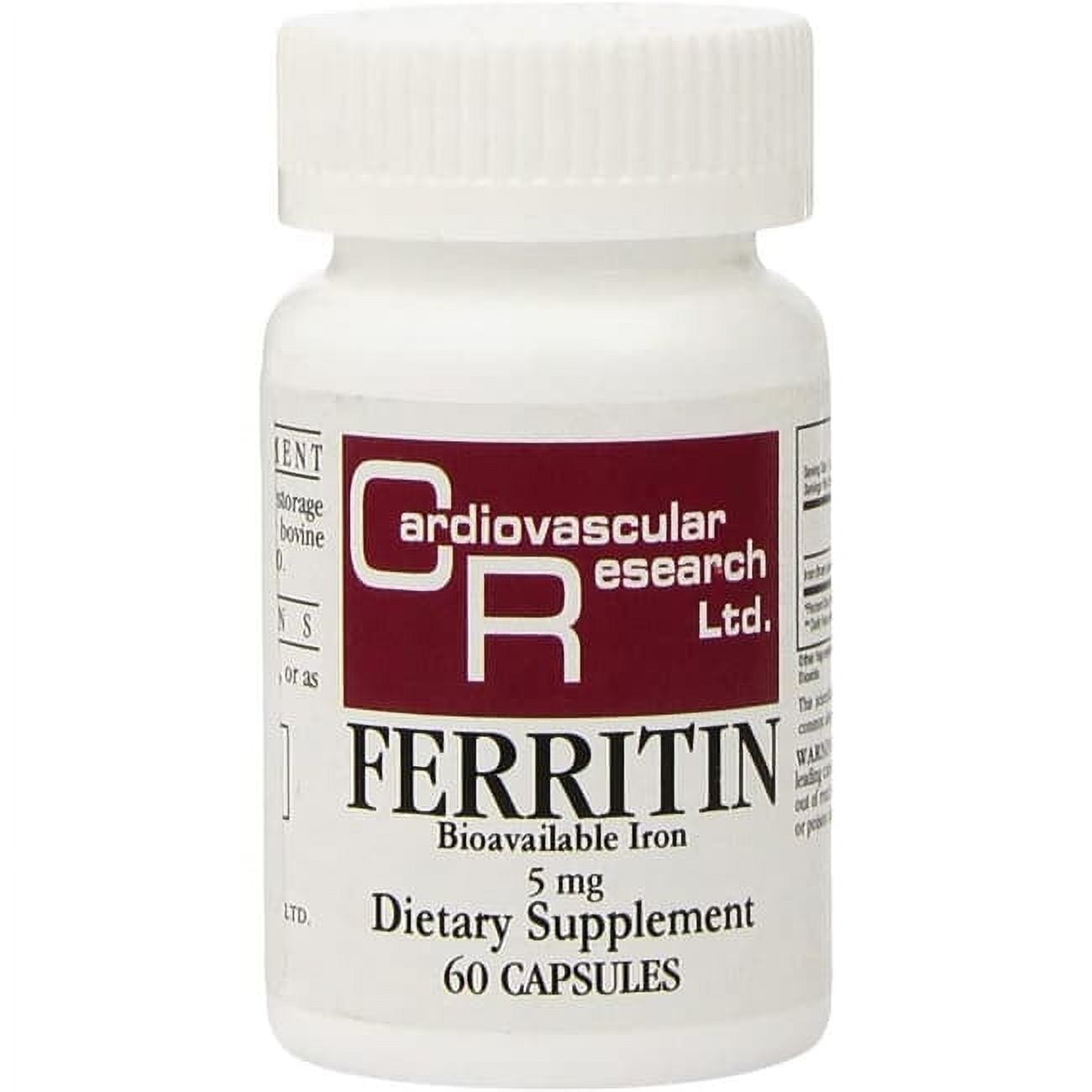 Cardiovascular Research Ferritin Bioavailable Iron 5 mg Capsules 60 ...