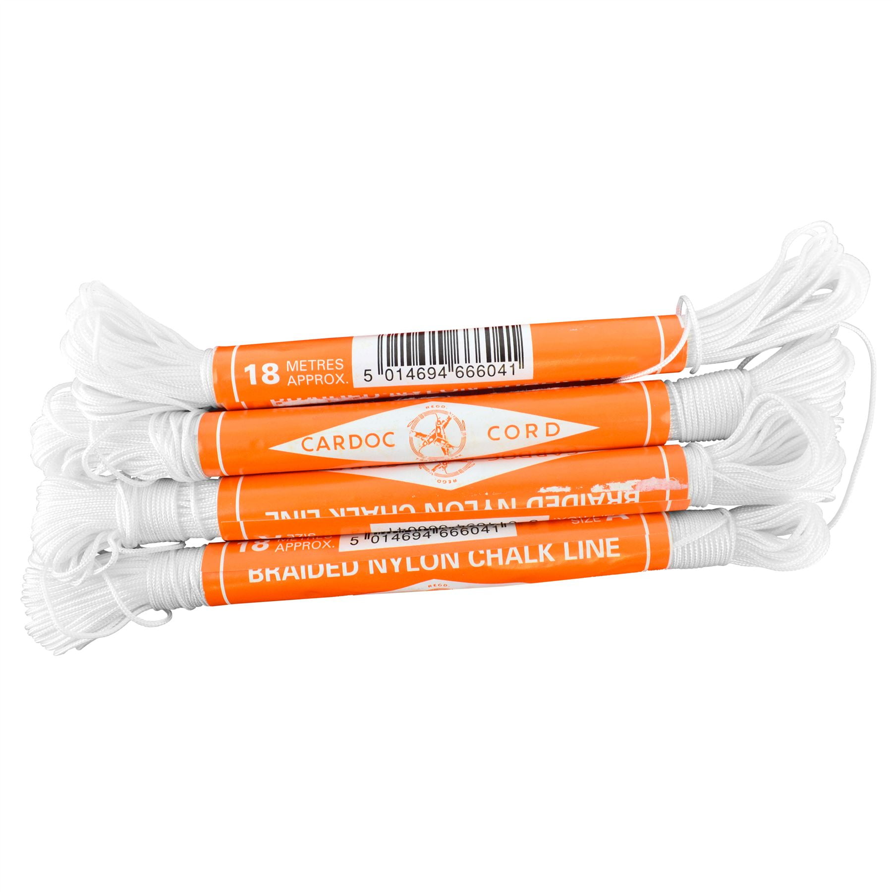 Cardoc Cord Braided Nylon Chalk Brick Line Size A 18m Building (4 Pack ...
