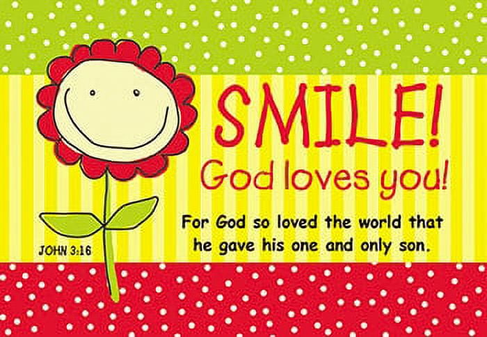 Cards-Pass It On-Smile! God Loves You! (3"x2") (Pack of 25) - Walmart.com