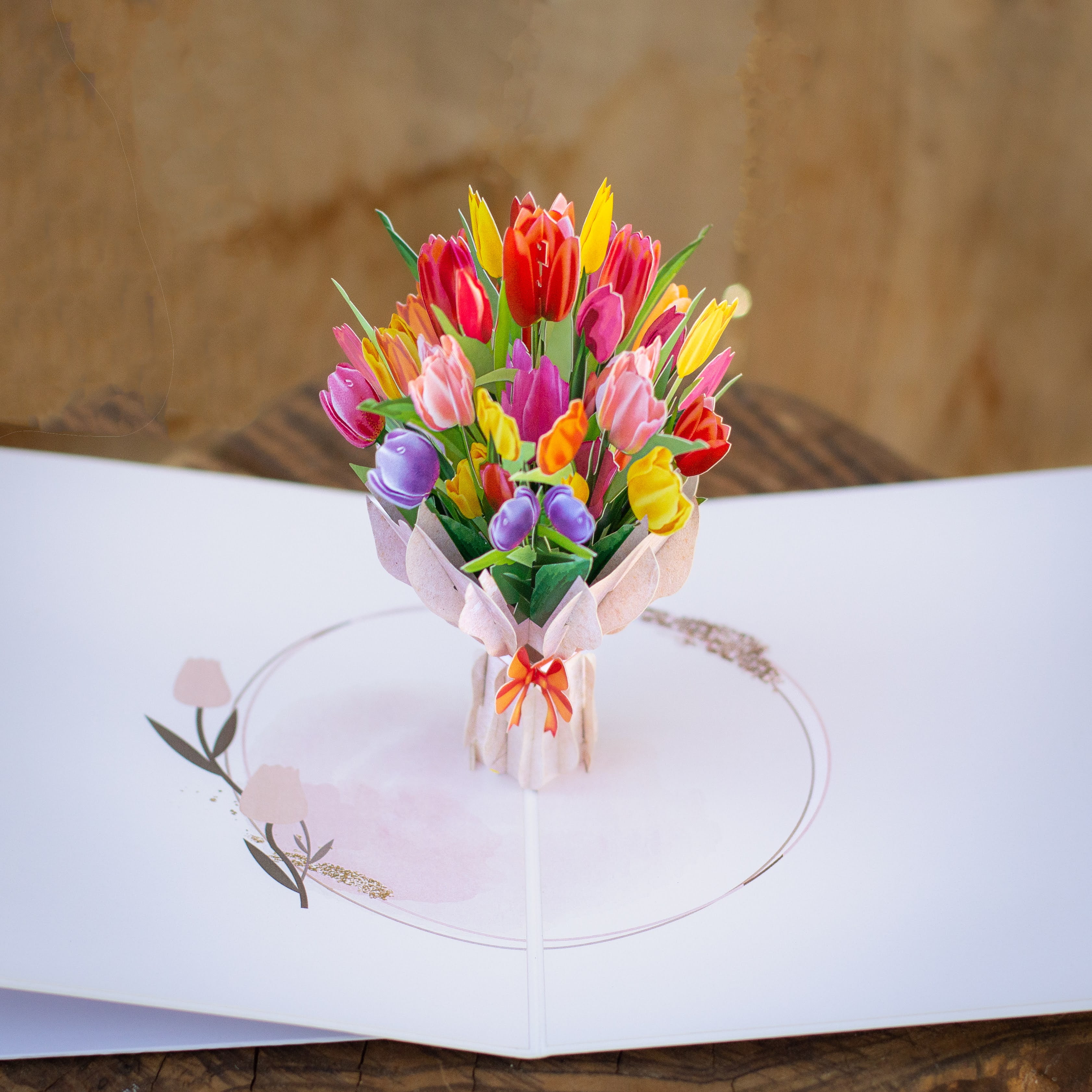 Cardstalked 3D Vase of Tulips Flower Pop Up Greeting Card - Veteran ...