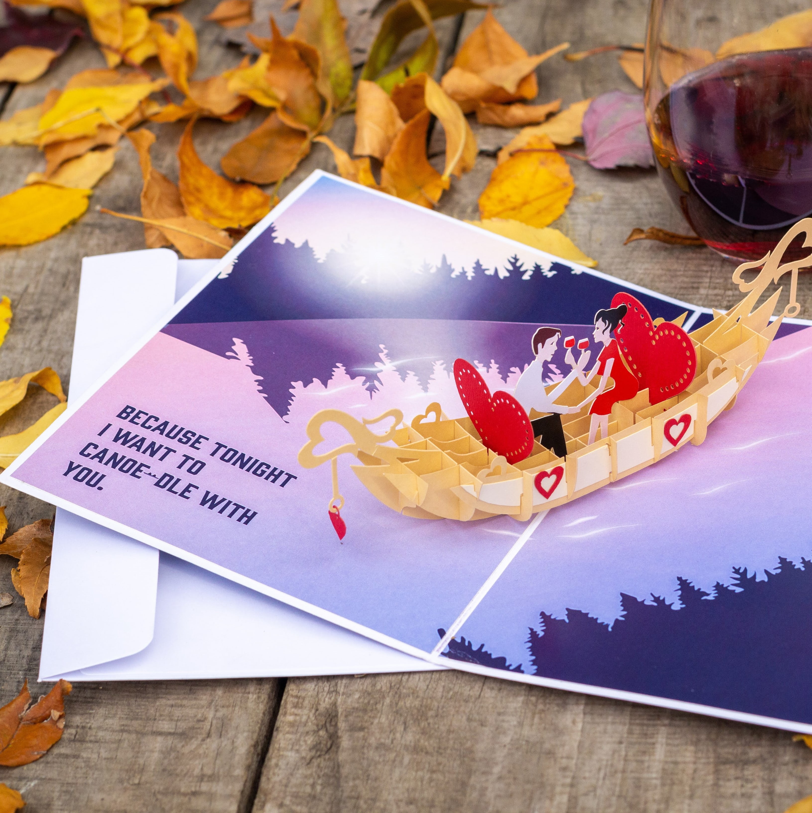 Cardstalked Cute Canoe Pop-Up Anniversary Card - Unique Handmade ...