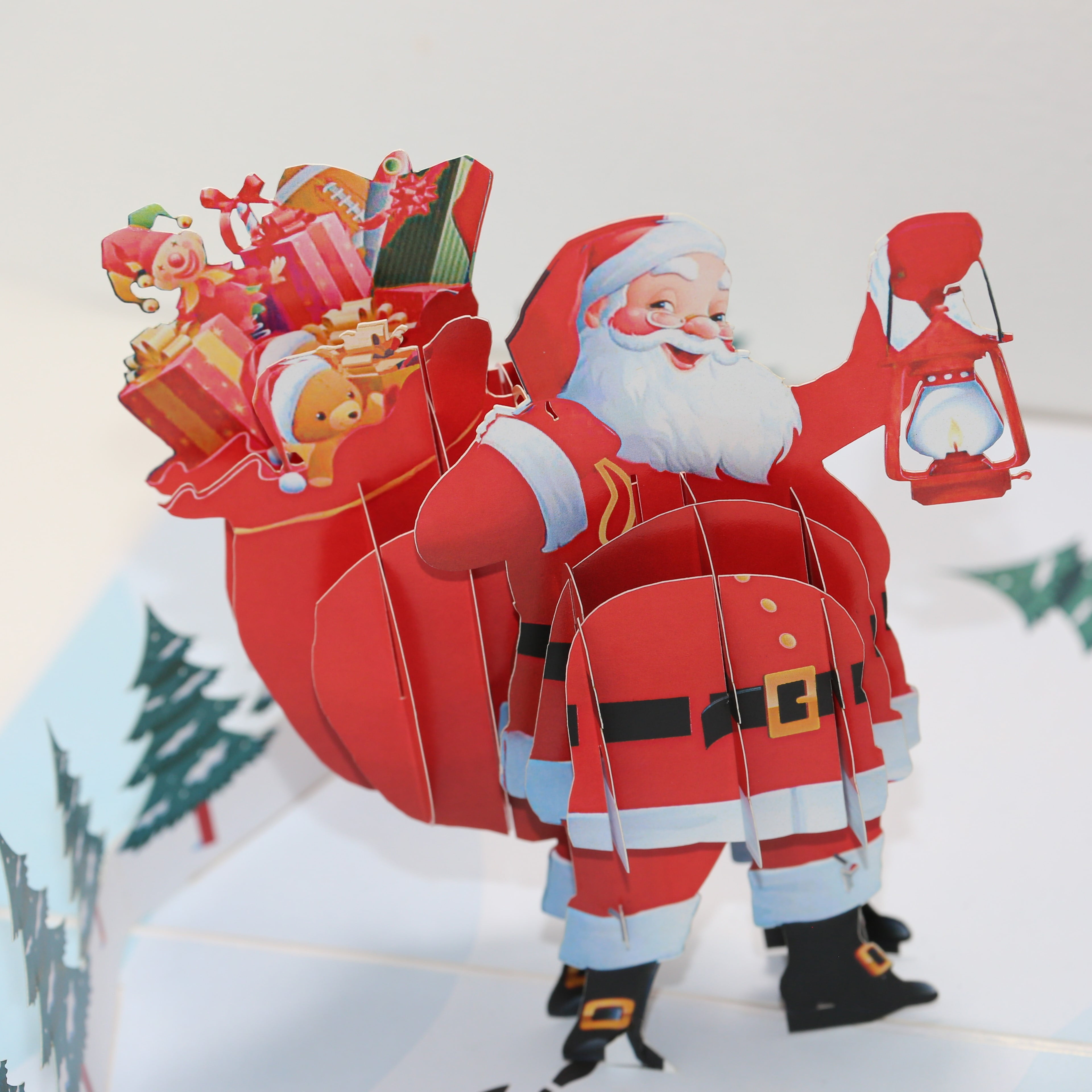 Cardstalked Beautiful Merry Pop-Up Santa Christmas Greeting Card, High ...