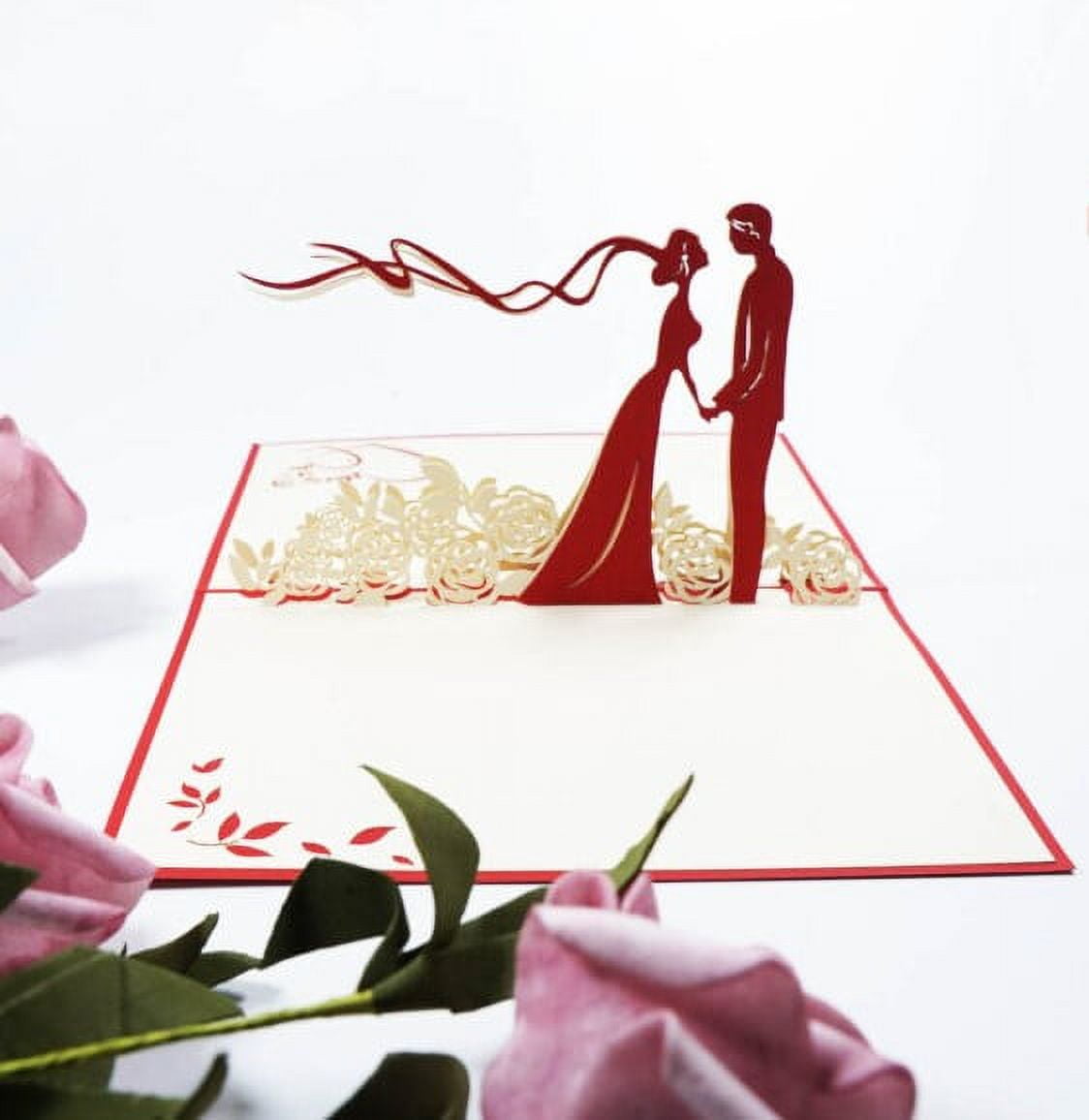 Cardstalked 3D Pop-Up Wedding Day Card - Bride & Groom Design - Perfect ...