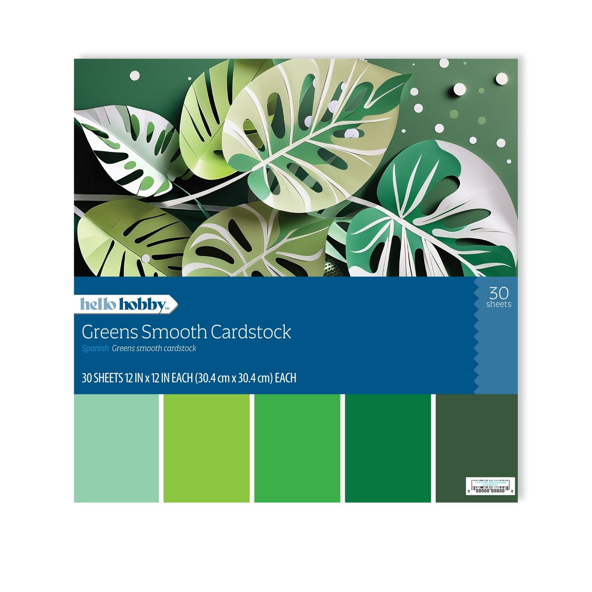 Cardstock pack 12 x 12 Smooth Greens 30 pack Craft Paper - Walmart.com