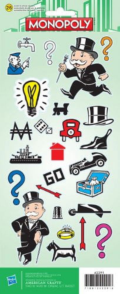 Cardstock Stickers 4.75"X12" Sheet-Monopoly - Walmart.com