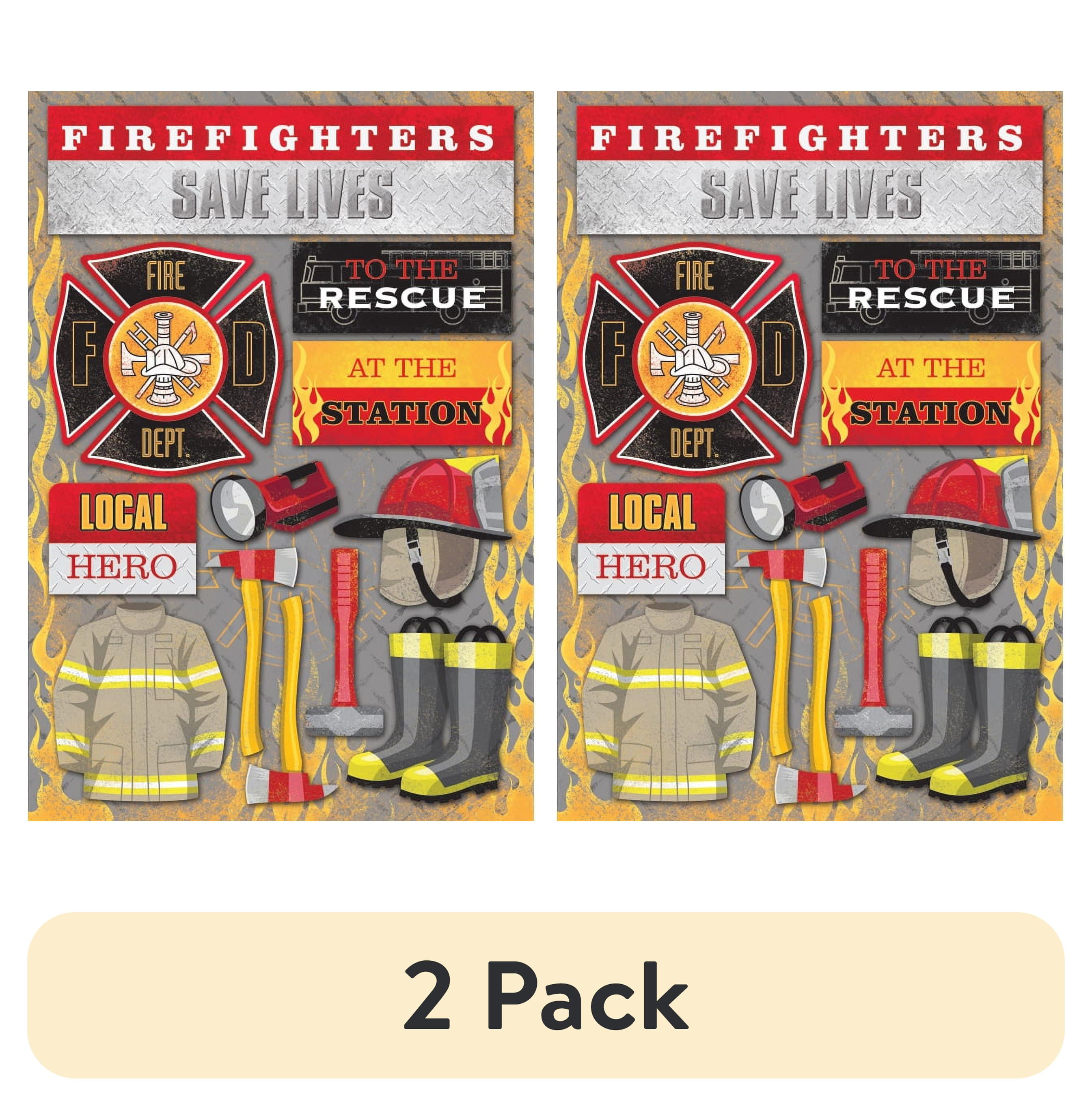 (2 pack) Cardstock Stickers-Firefighter - Walmart.com