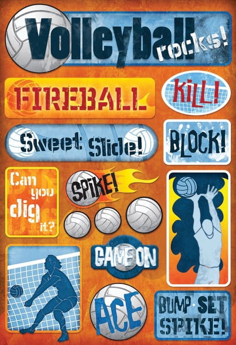 Cardstock Stickers-Volleyball Rocks, Pk 6, Karen Foster - Walmart.com