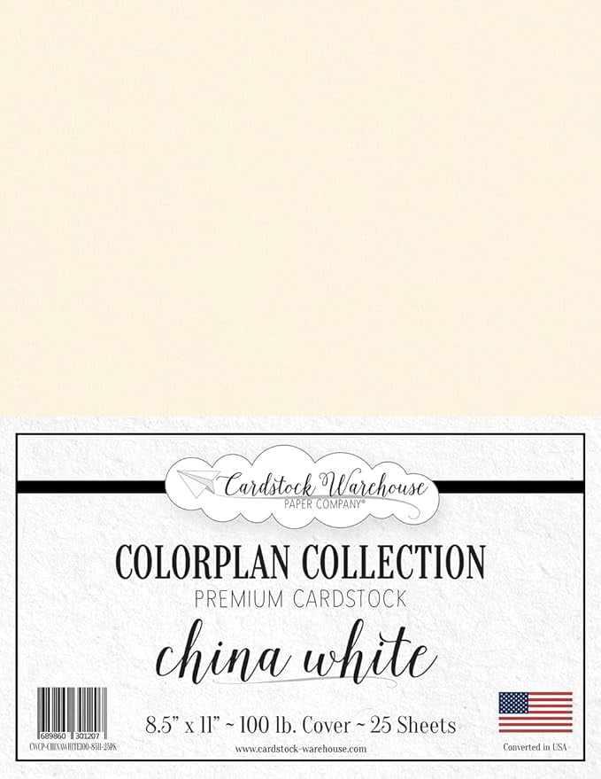Cardstock Warehouse Colorplan China White - 8.5 x 11" - 100 Lb. / 270 ...