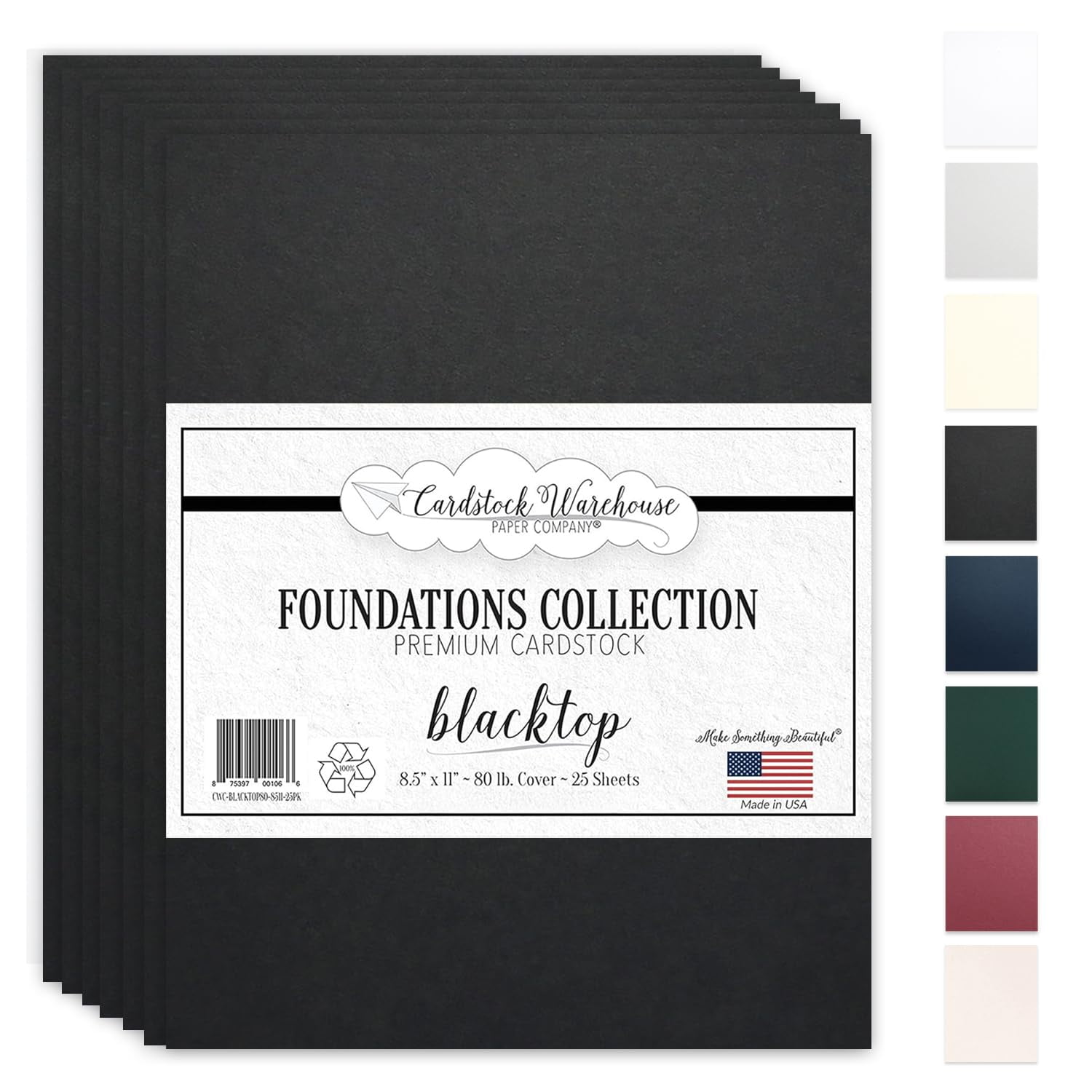 Cardstock Warehouse Foundations 100% RRF12 Recycled Blacktop Cardstock ...