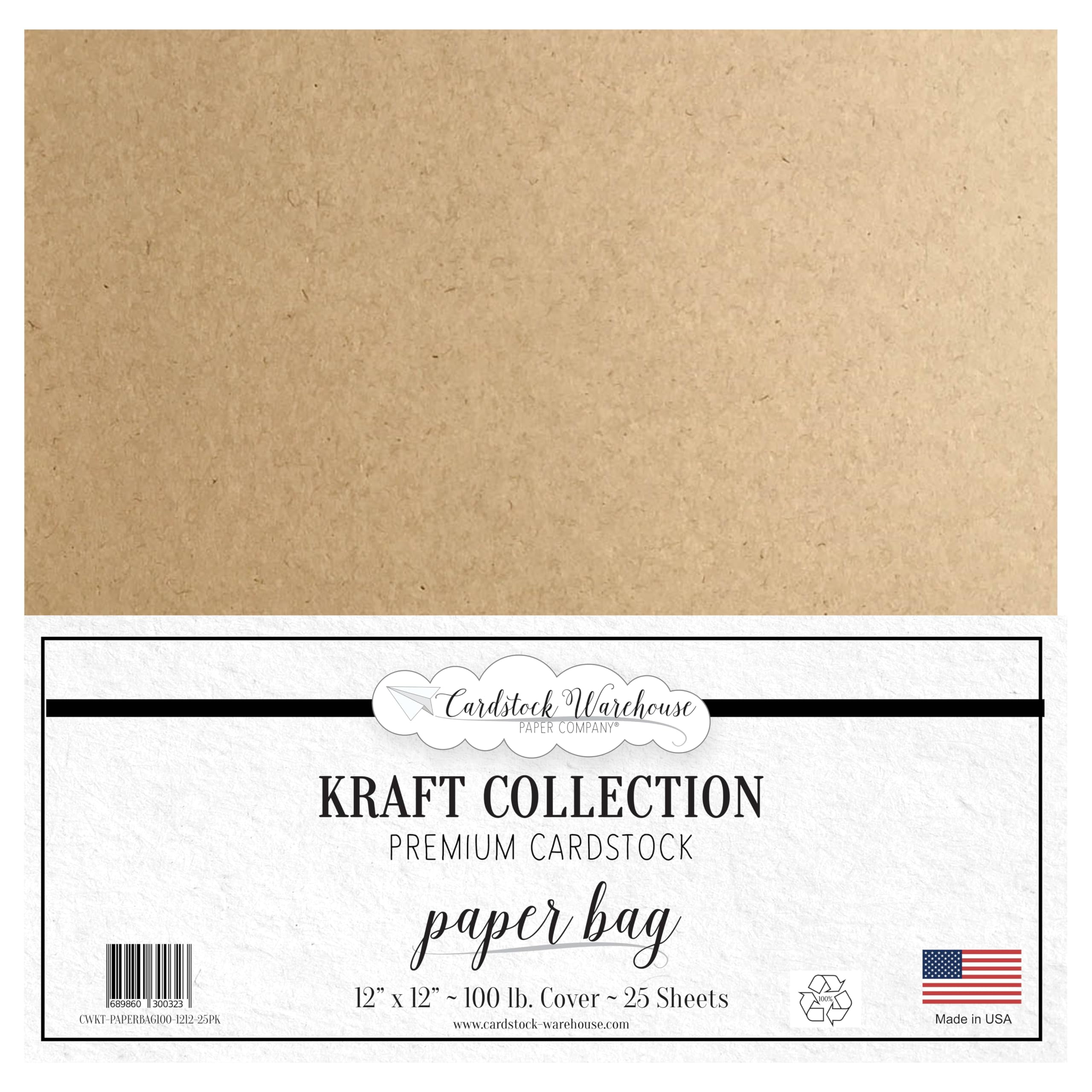 Cardstock Warehouse Kraft Paper Bag Brown - 12 x 12" - 100 Lb. / 270 ...