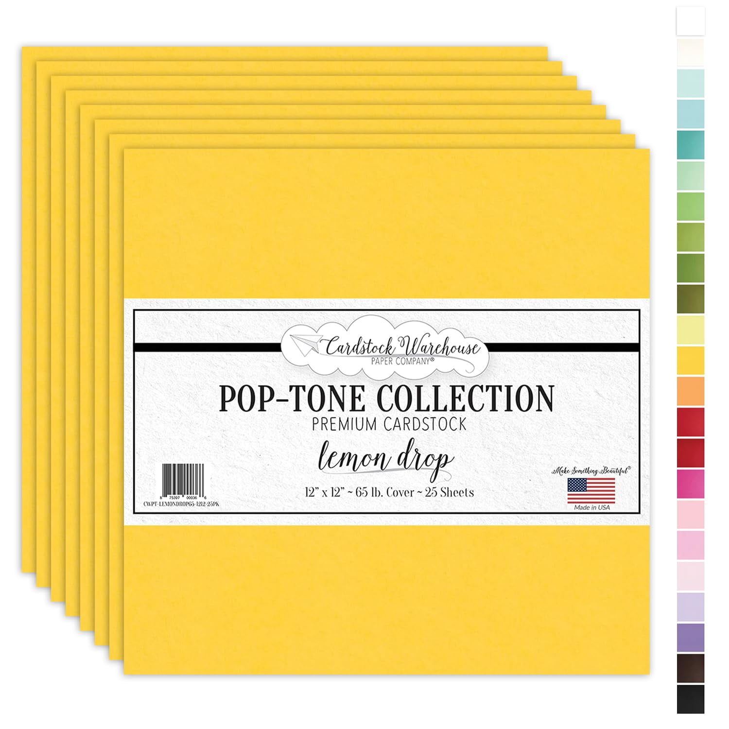 Cardstock Warehouse Pop-Tone Lemon AIF9 Drop Yellow Cardstock 25 Sheets ...