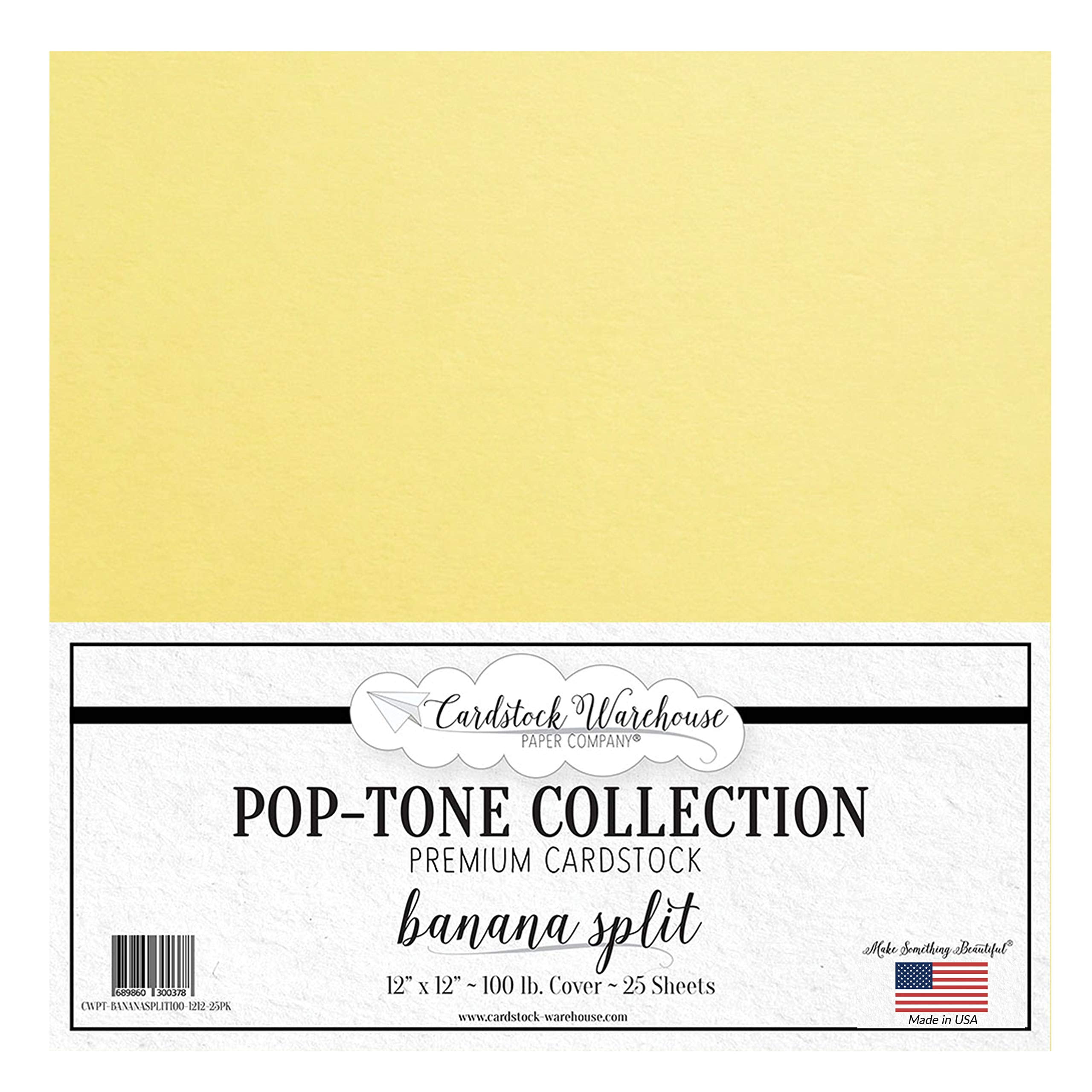Cardstock Warehouse Pop Tone MSF2 Banana Split Yellow - 12 x 12" - 100 ...