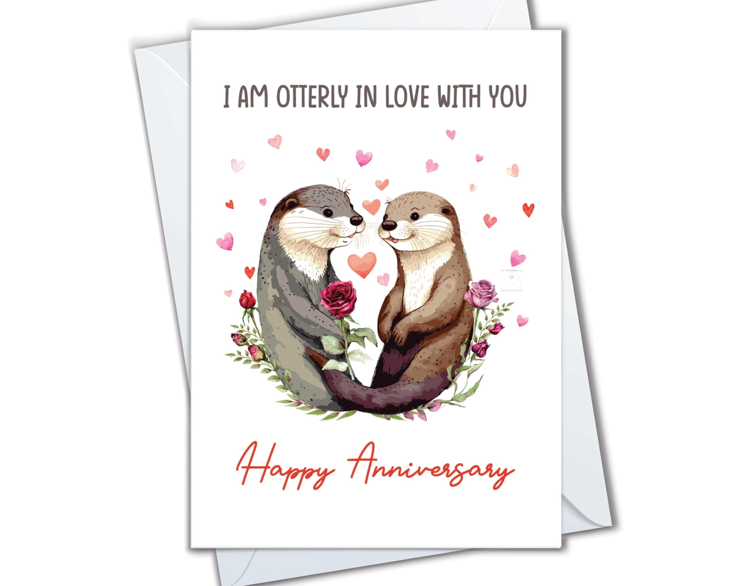 The Cardtel Cute Otter Anniversary Card for Wife Husband, Love Pun Card ...
