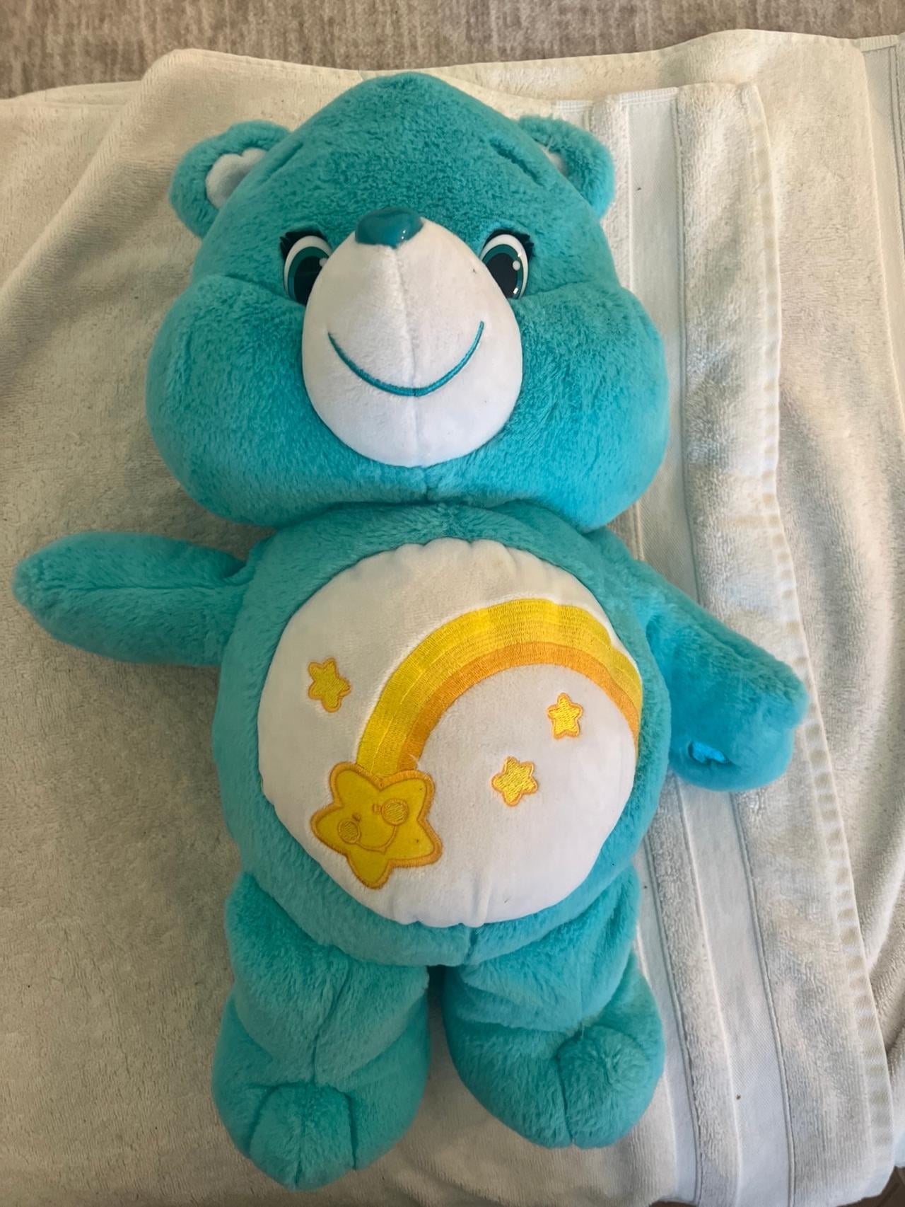 Care Bear Wish Bear 2016 Plush Teal Blue with Yellow Star and Rainbow ...