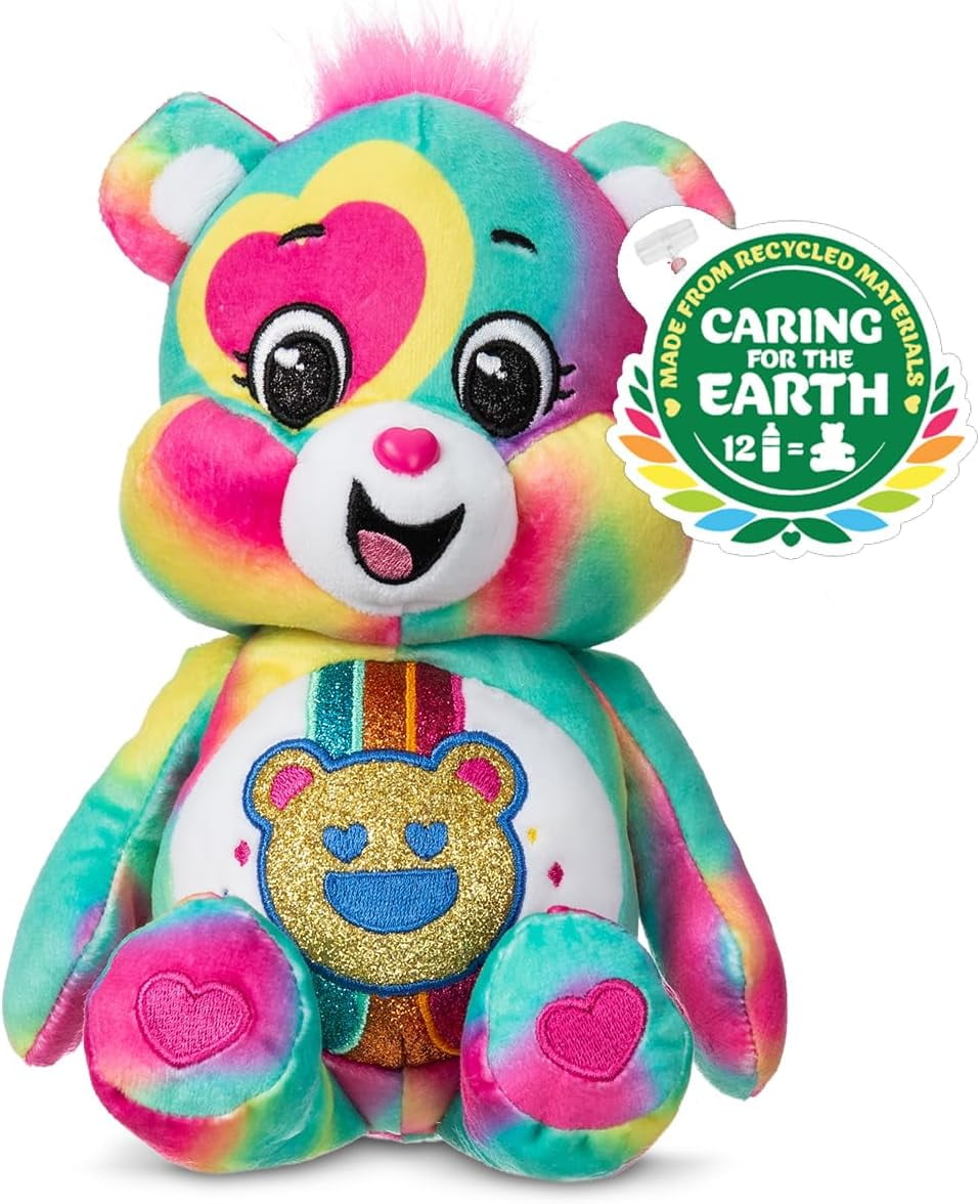 Care Bears 9" Bean Plush (Glitter Belly) - Good Vibes Bear - Soft ...