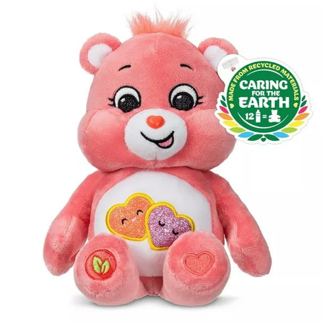 Care Bears 9" Bean Plush (Glitter Belly) - Love-A-Lot Bear - Soft ...
