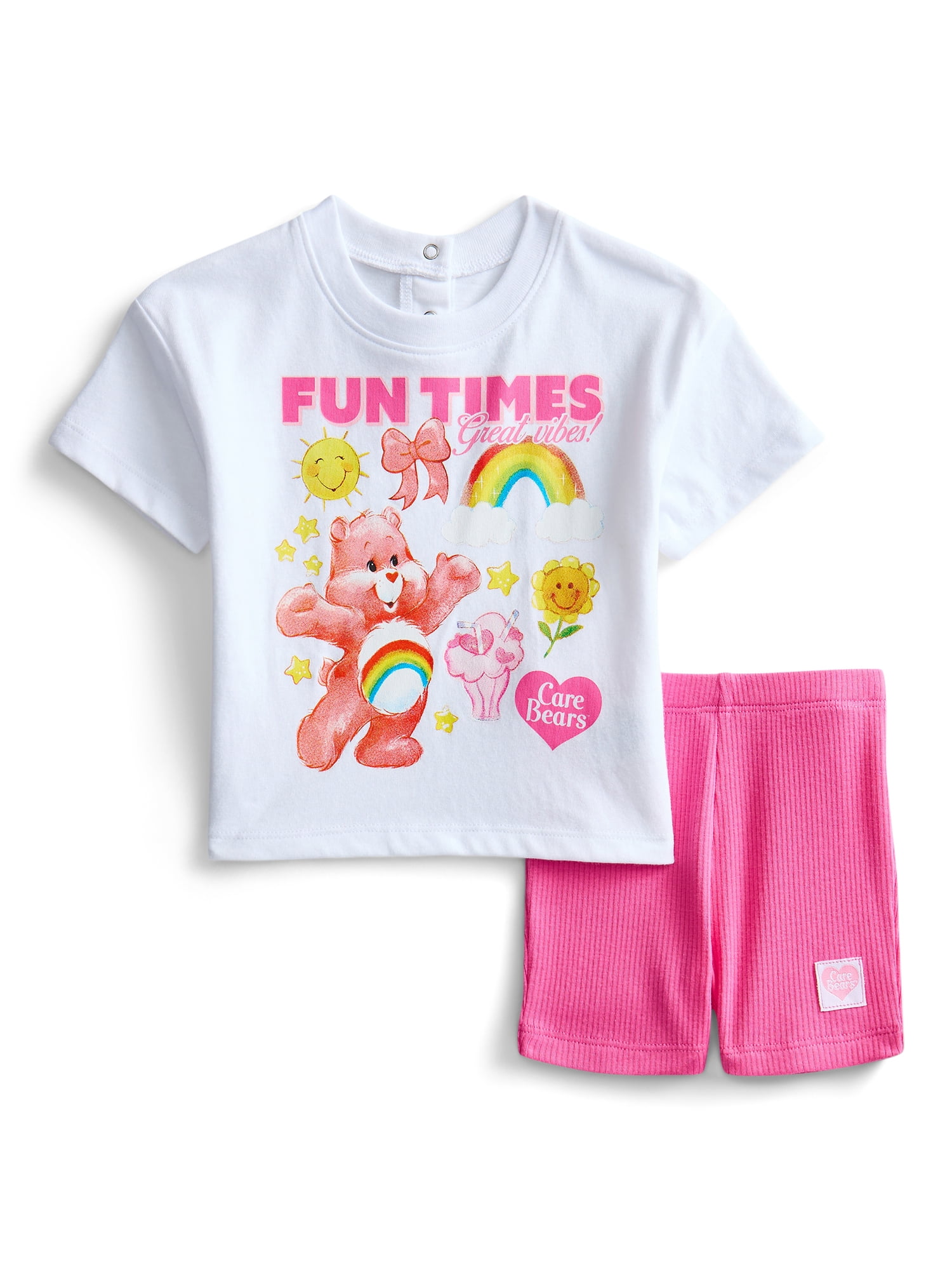 Care Bears Baby Girls Graphic Tee and Bike Shorts Set, 2 Piece, Sizes 0 ...